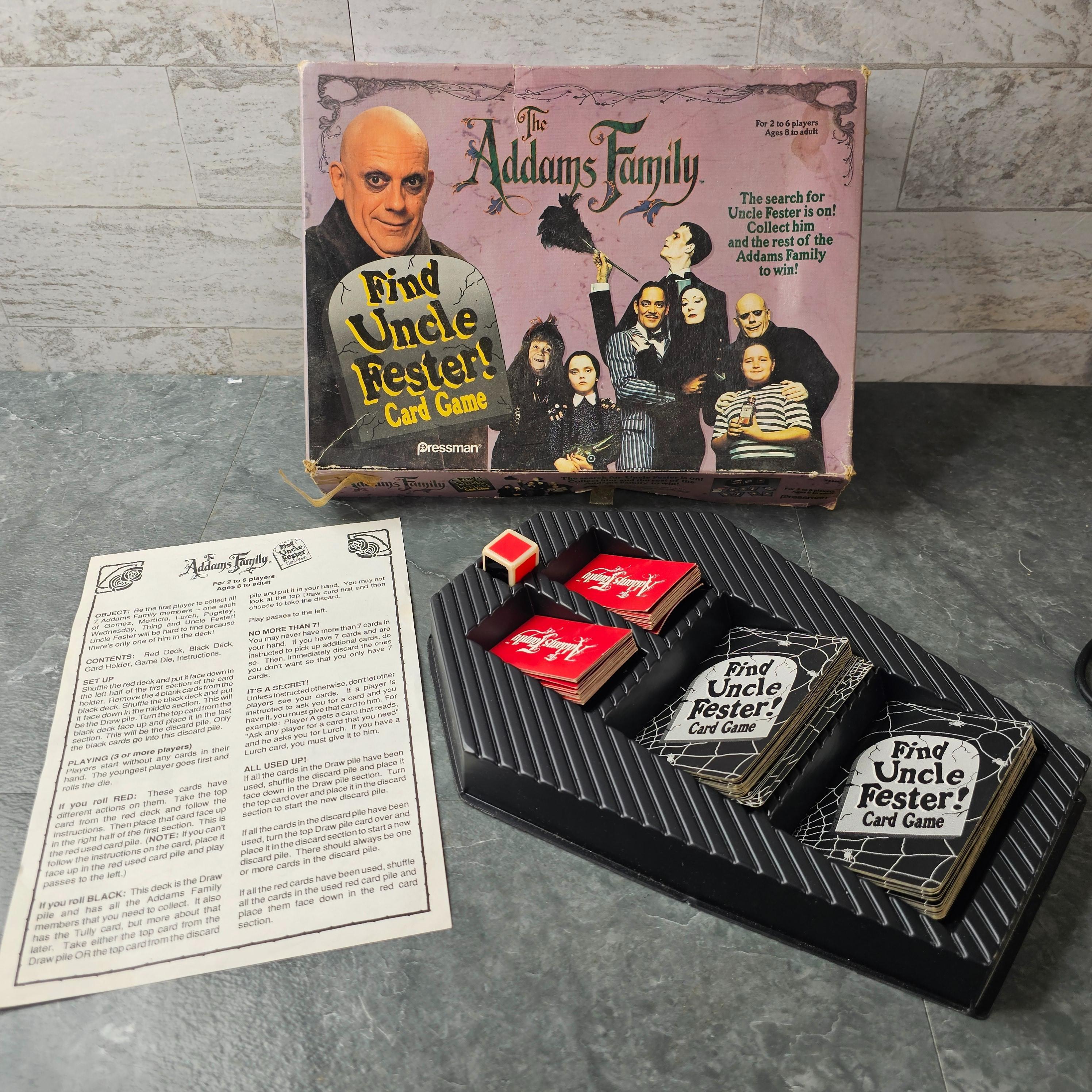 04 - Addams Family Find Uncle Fester Card Game 1991 Pressman Complete