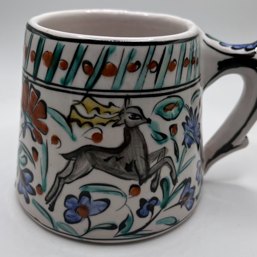 Greek Hand Crafted Mug By Ikaros Pottery-Rhodes Greece Antelope Design ...