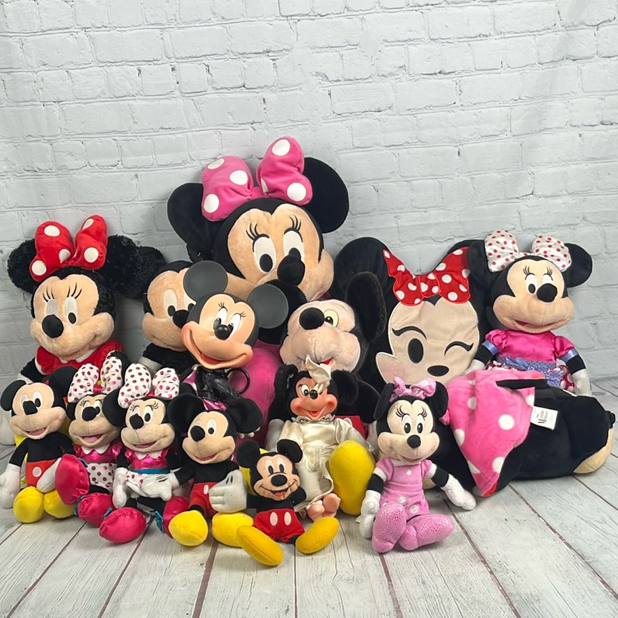 Disney Mickey Minnie Plush lot of 15 Vintage And Current