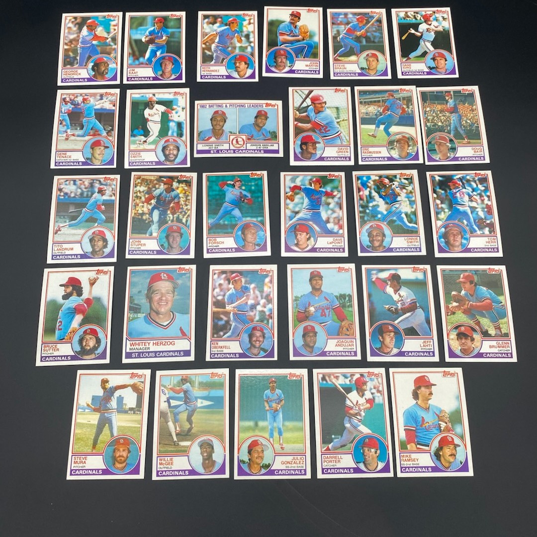 Topps 1983 MLB St. Louis Cardinals Complete 29 Trading Card Team Set