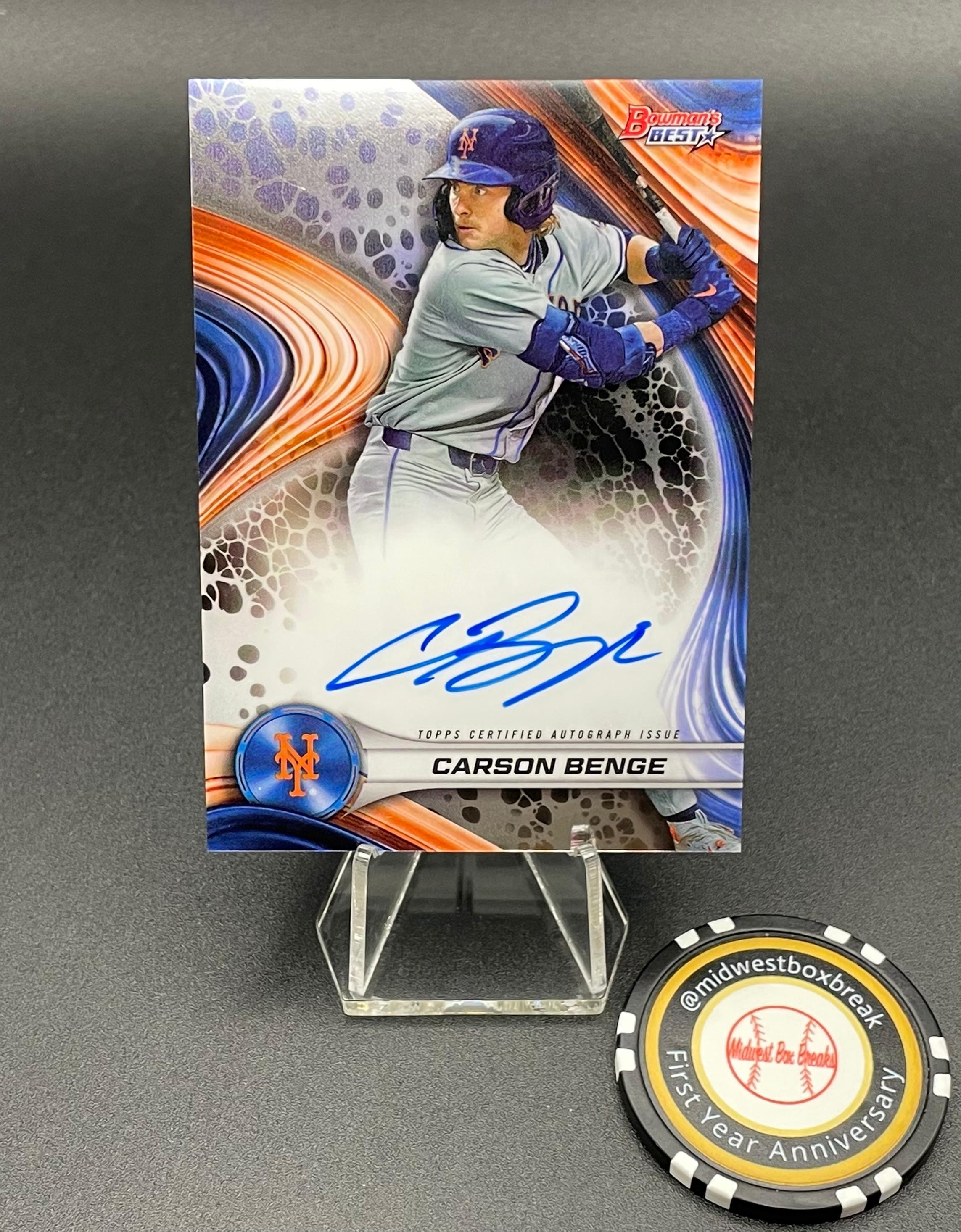 Carson Benge Auto - 2024 Bowman's Best New York Mets