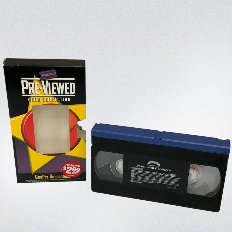 Blockbuster Video Case & VHS - Swiss Family Robinson Pre-Viewed