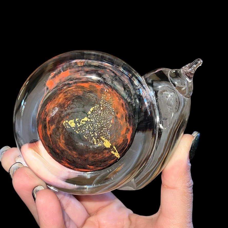 David Clancy Signed Glass Snail