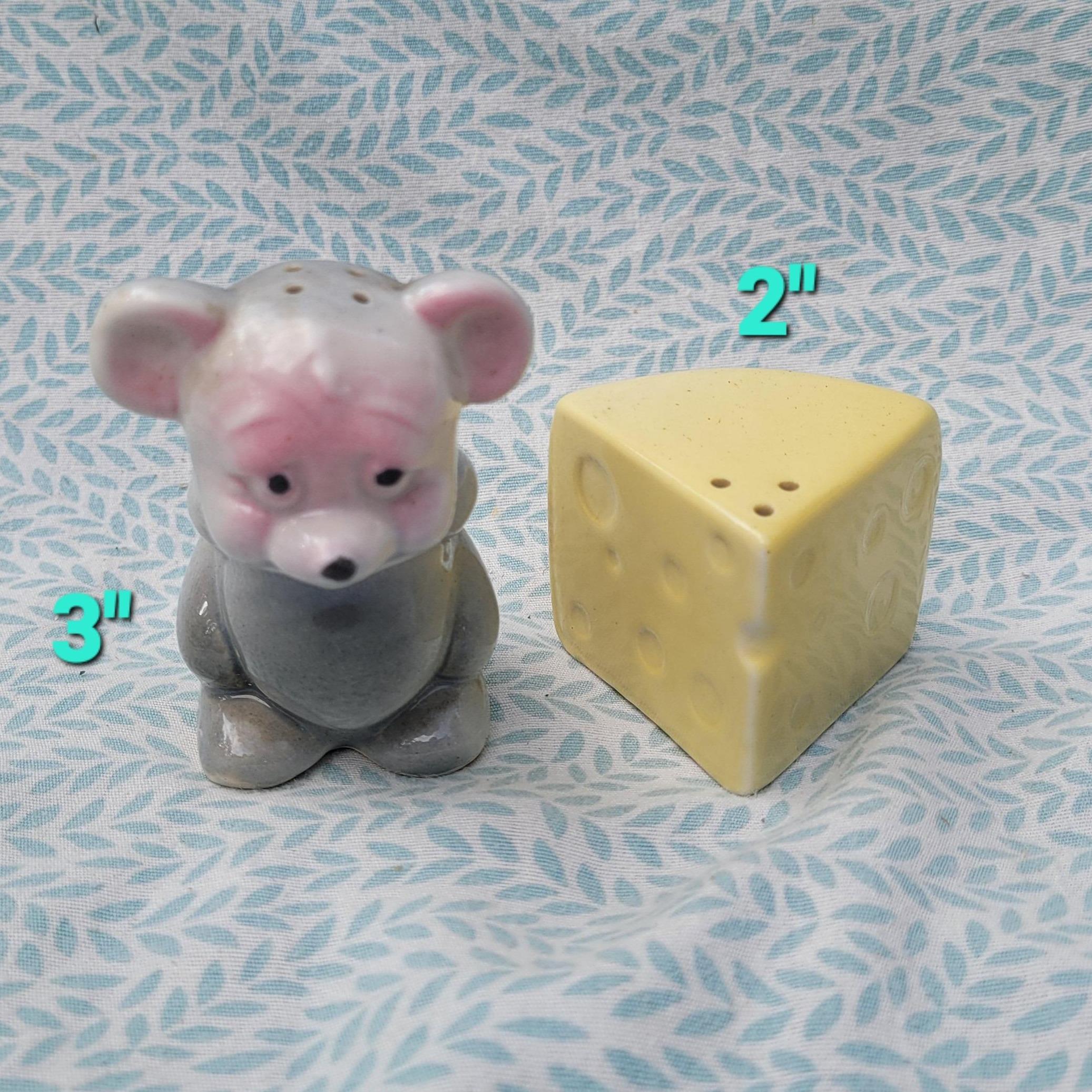 Vintage Mouse and Cheese Salt & Pepper Shakers