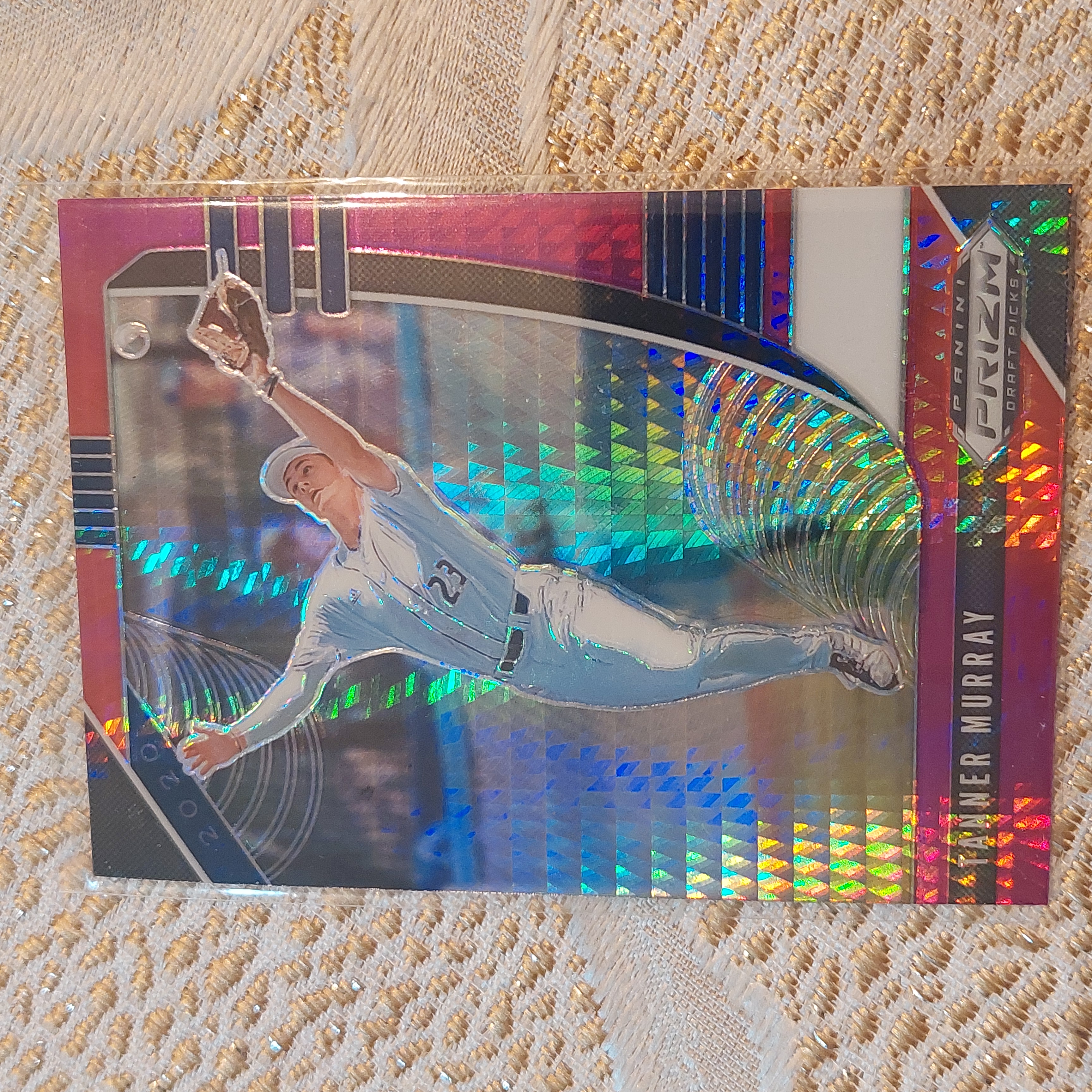 Tanner Murray Prospect Card. Red purple Parallel.