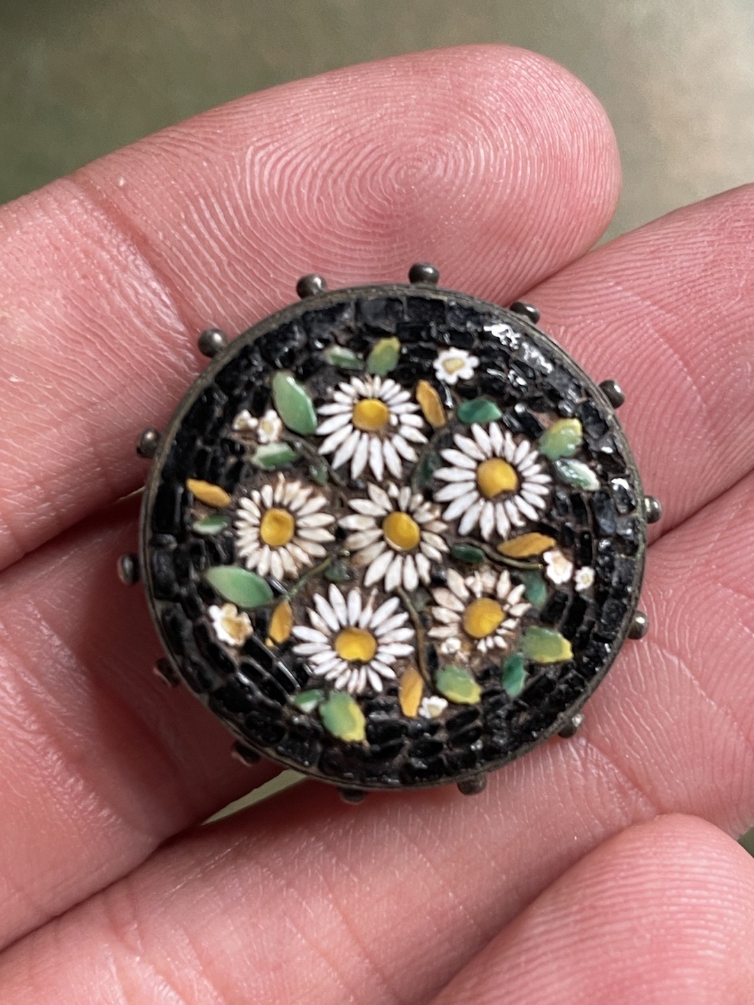 Sterling silver micro mosaic