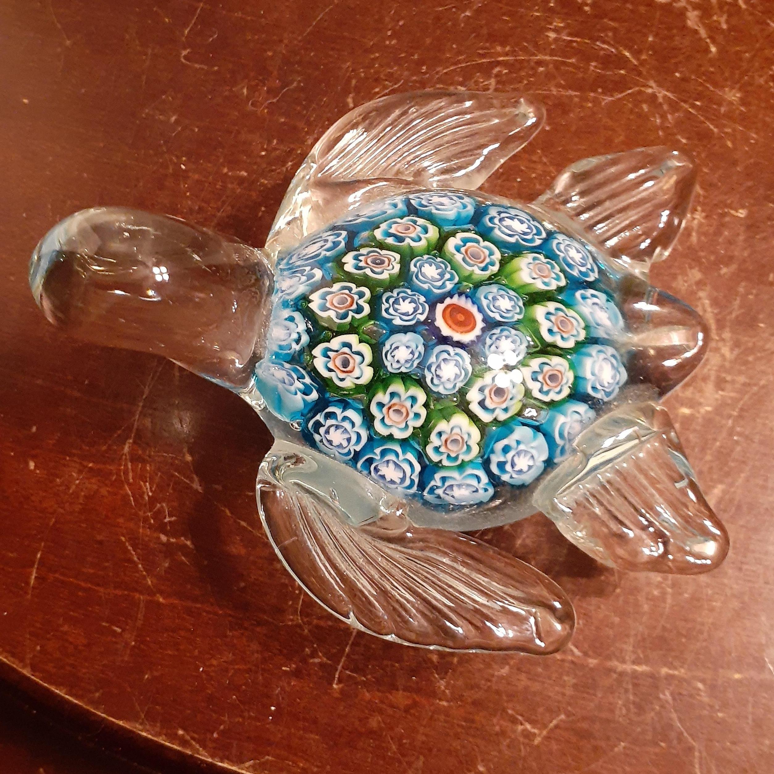 Milifori Glass Sea Turtle Paperweight