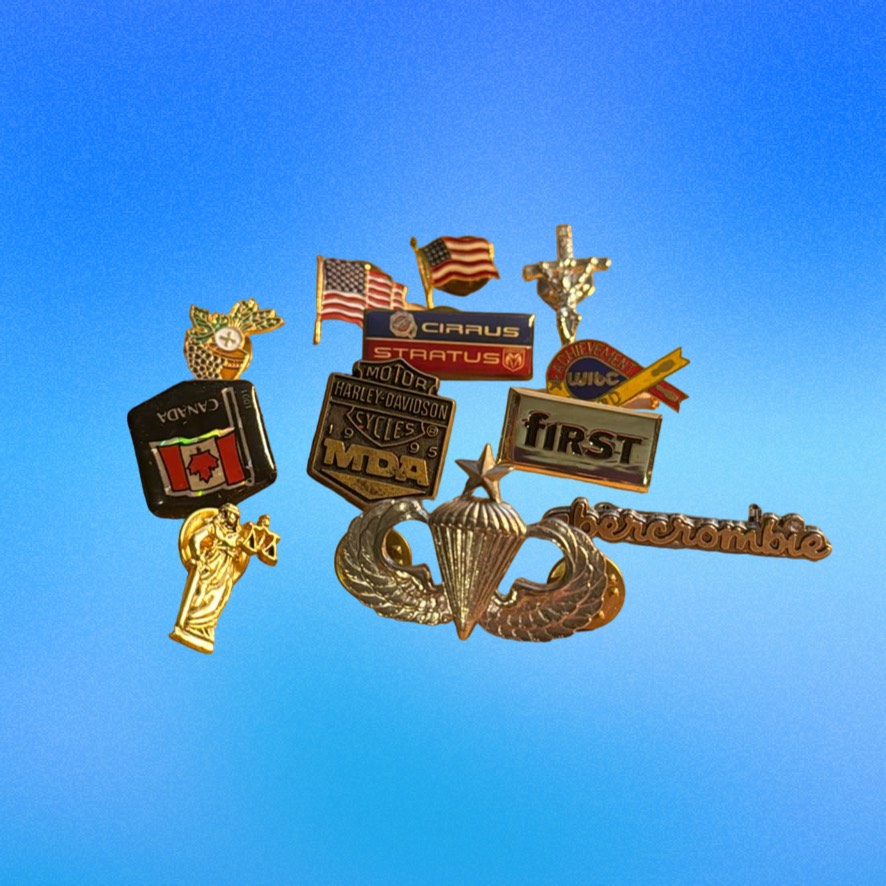 #18 Lot Of 12 Miscellaneous Tack Back Pins