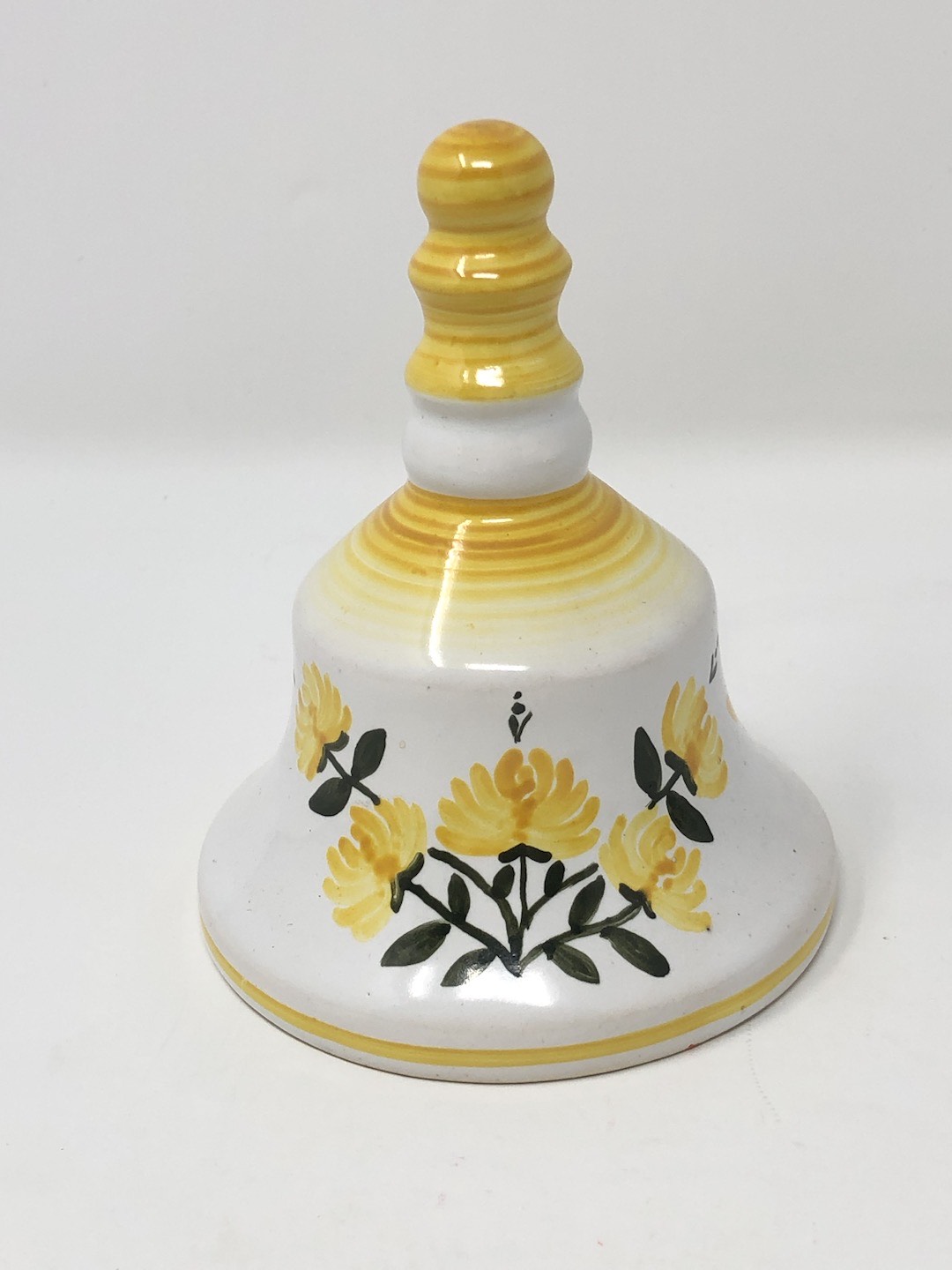 Miniature Mexican Pottery Yellow Flower 3 1/2" Bell