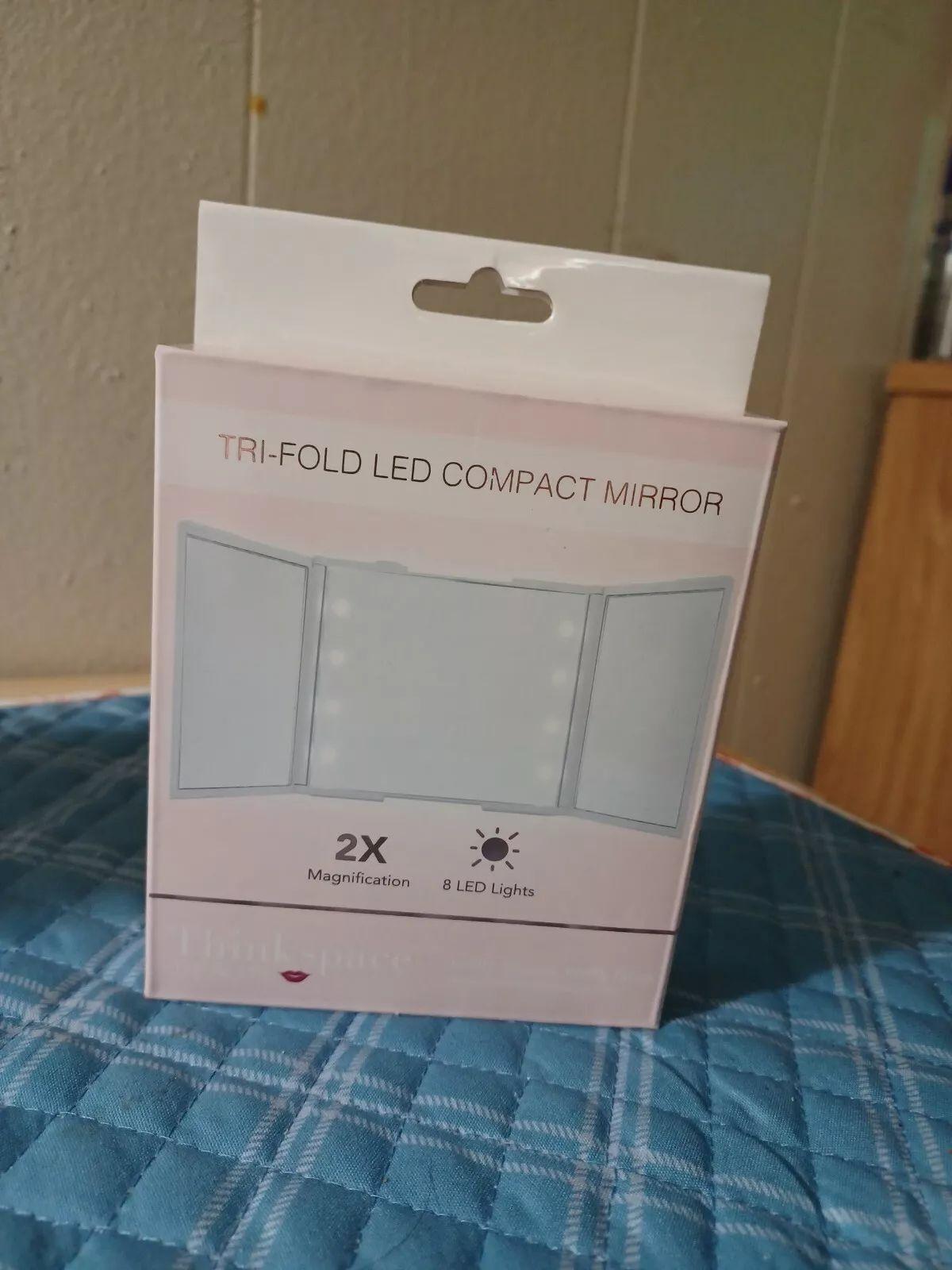 Thinkspace Beauty Tri-Fold LED Compact Mirror