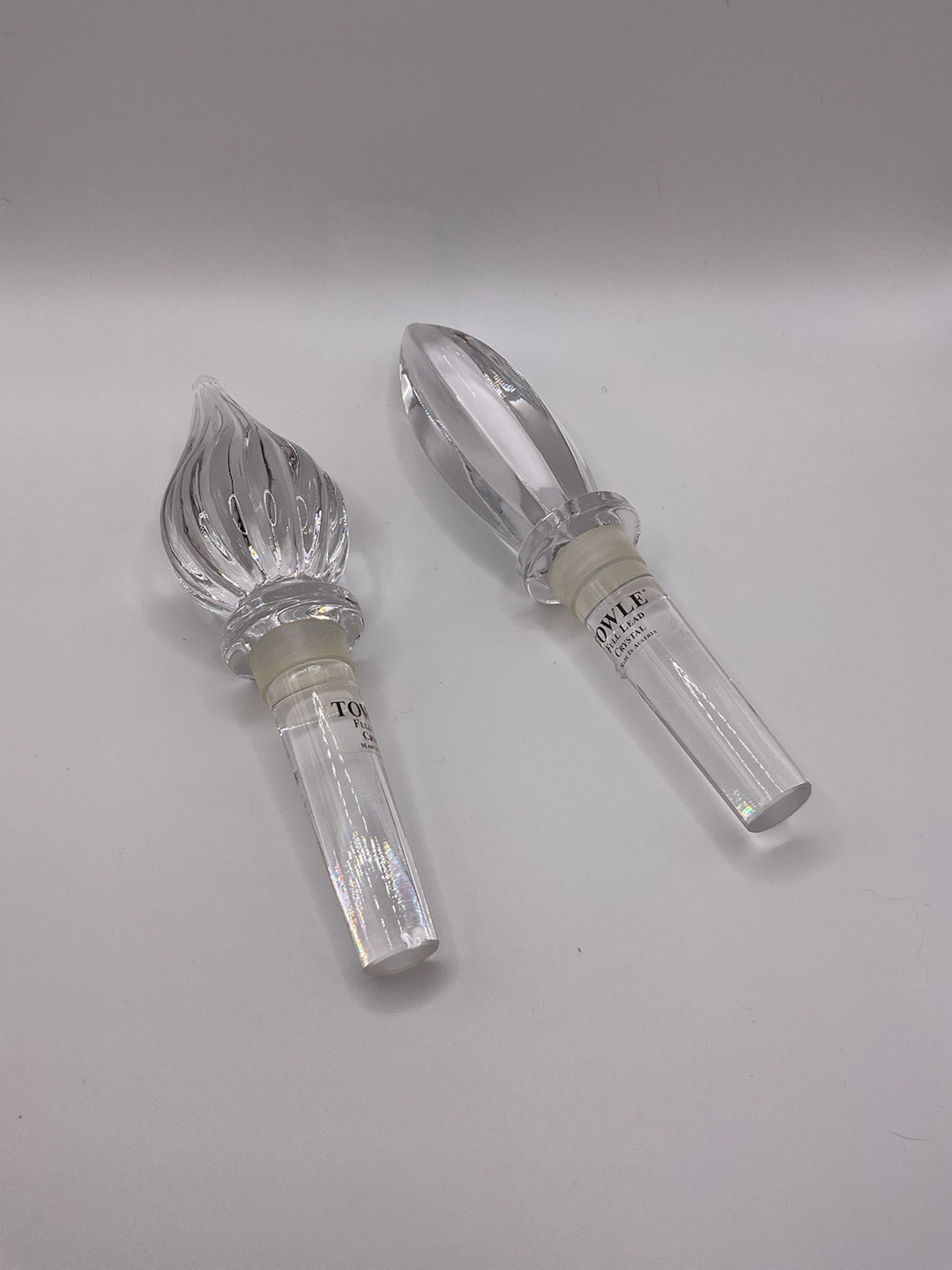 2 Towle Full Lead Crystal Bottle Stoppers