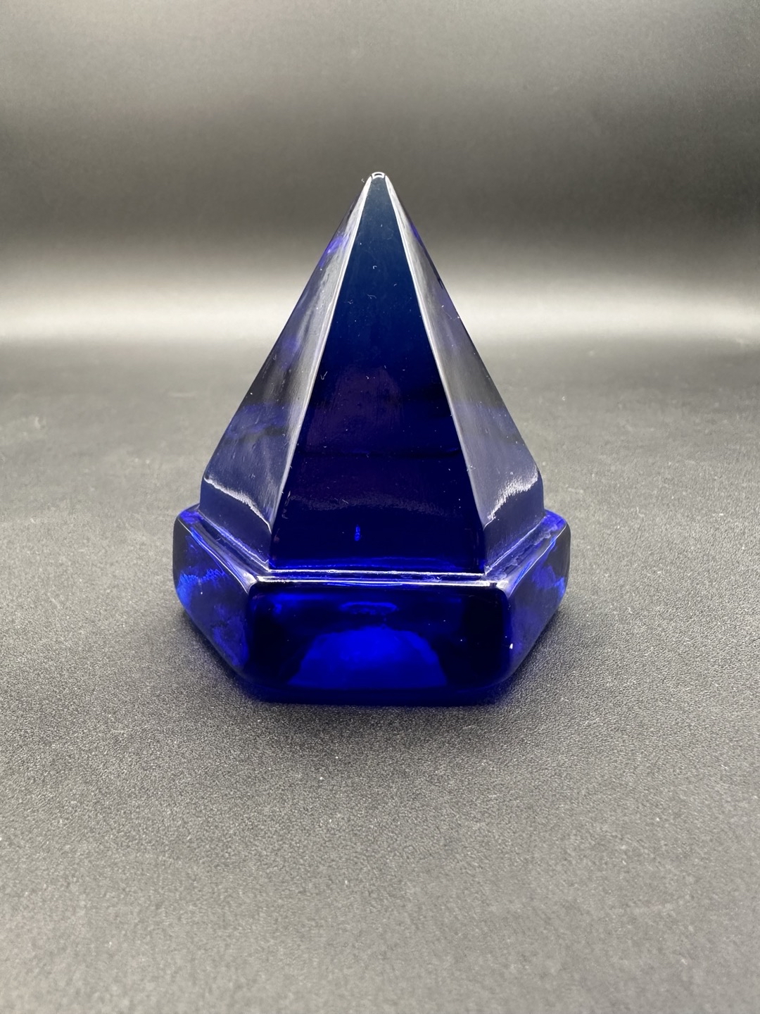 Cobalt Blue Ships Deck Prism Paperweight