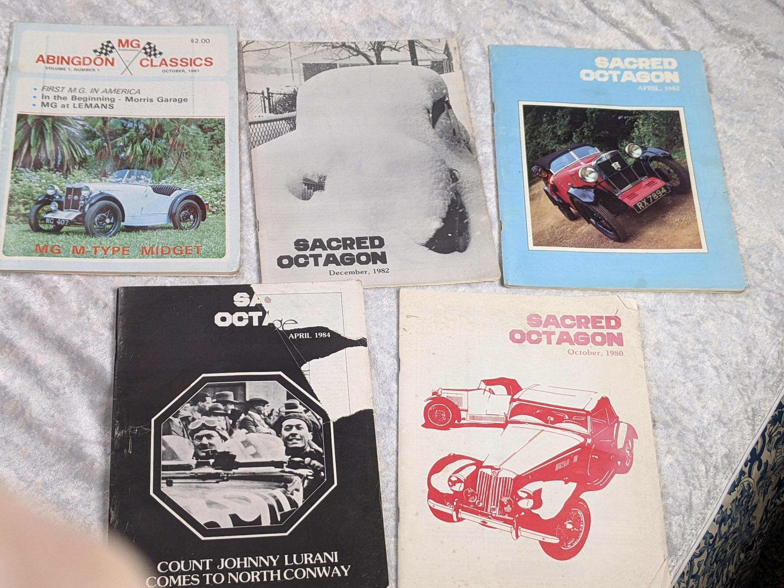 MG Sacred Octagon magazine 5 issues Car Collector April 82 84 Dec 82 ...