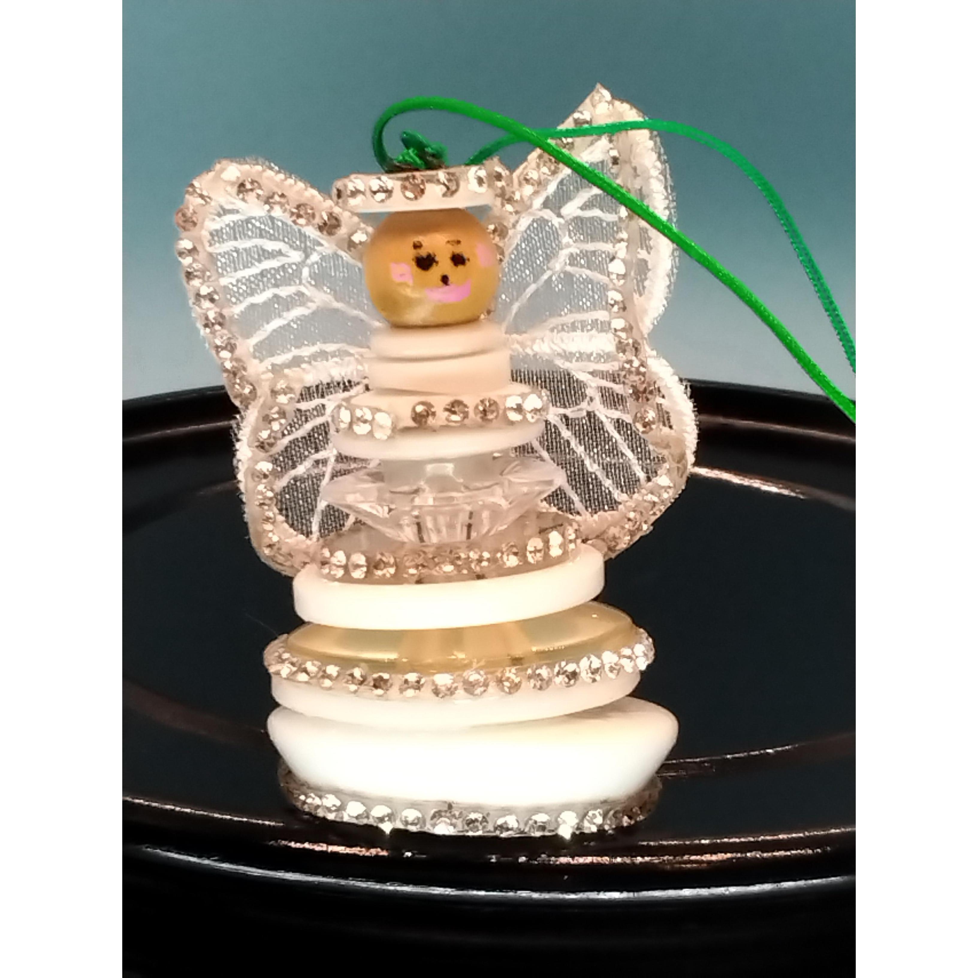 Handmade Button Angel Ornaments