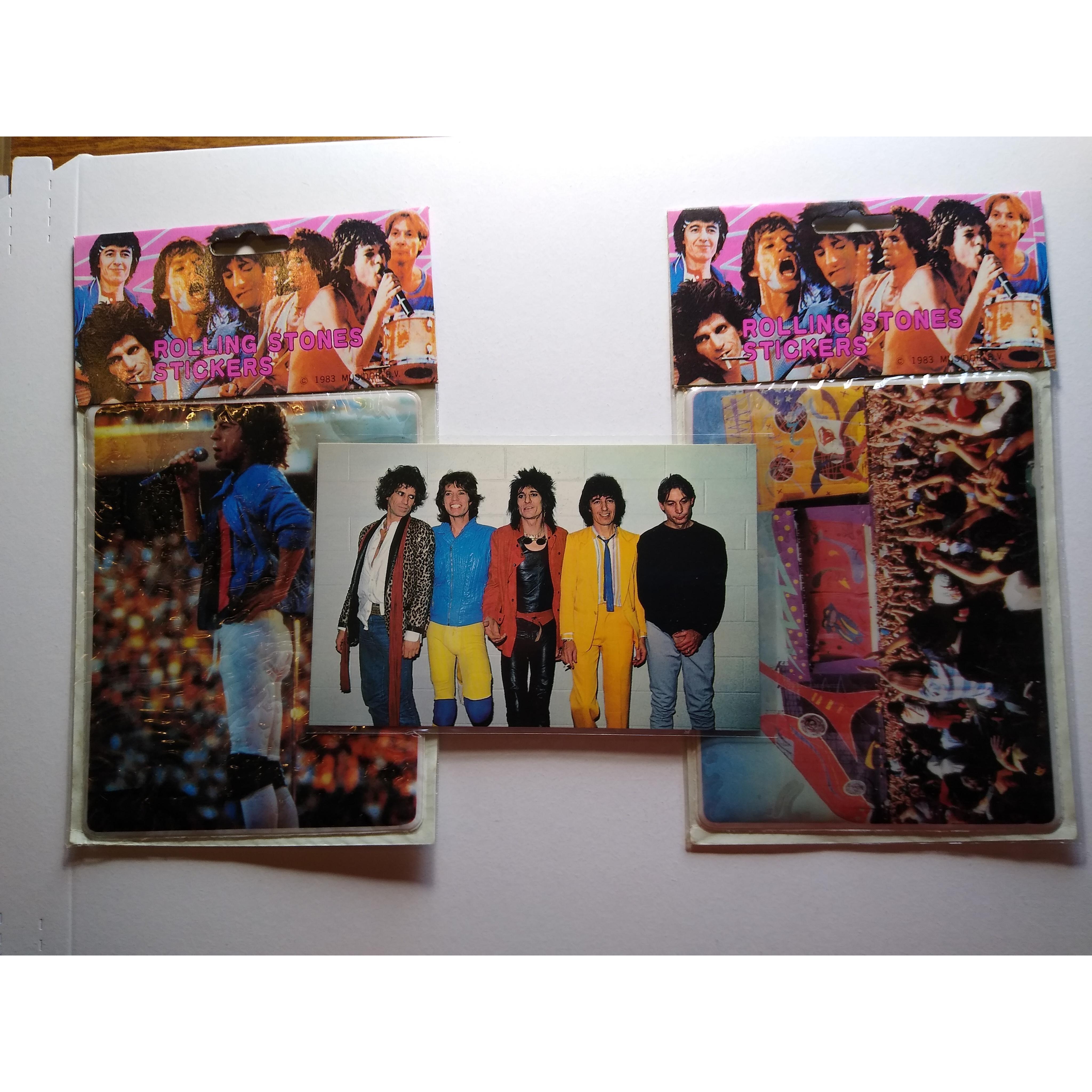 Rolling Stones Large Photo Stickers & Postcard Lot Mick Jagger Richards ...