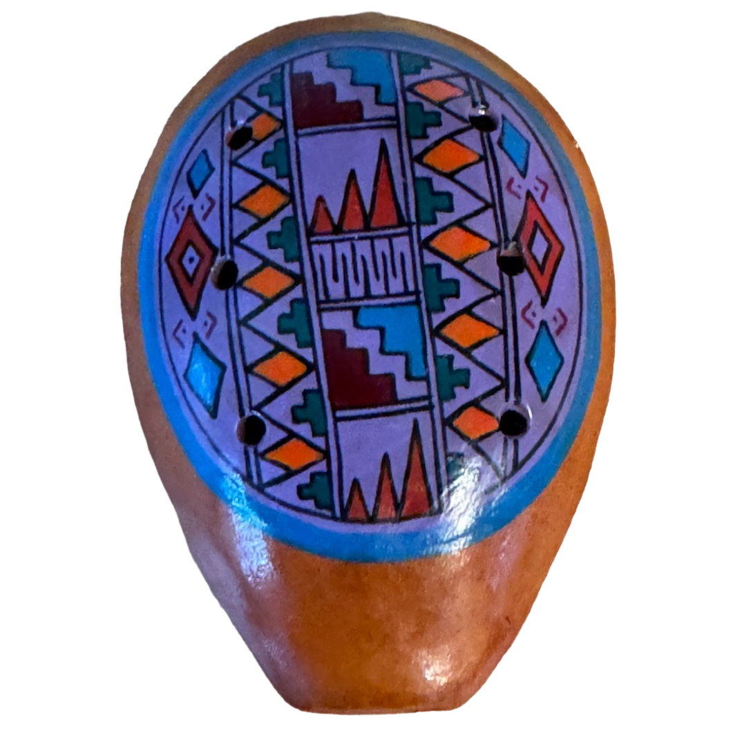Hand Painted Inca Pottery 6 Hole Ocarina Flute Tribal Whistle Peru