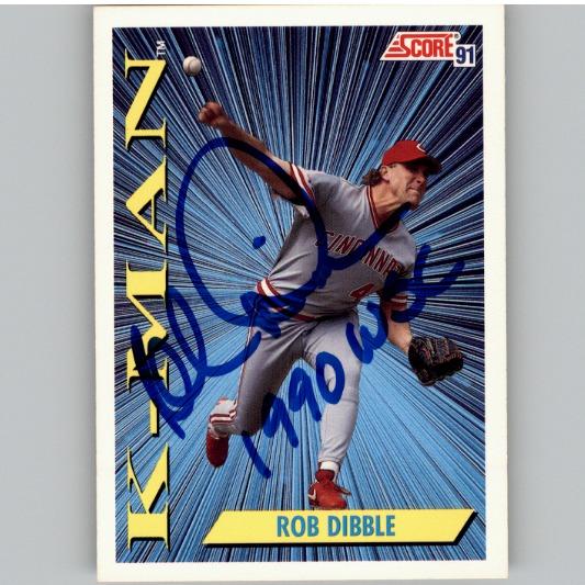 Rob Dibble Signed Cincinnati Reds 1991 Score Baseball Card #407