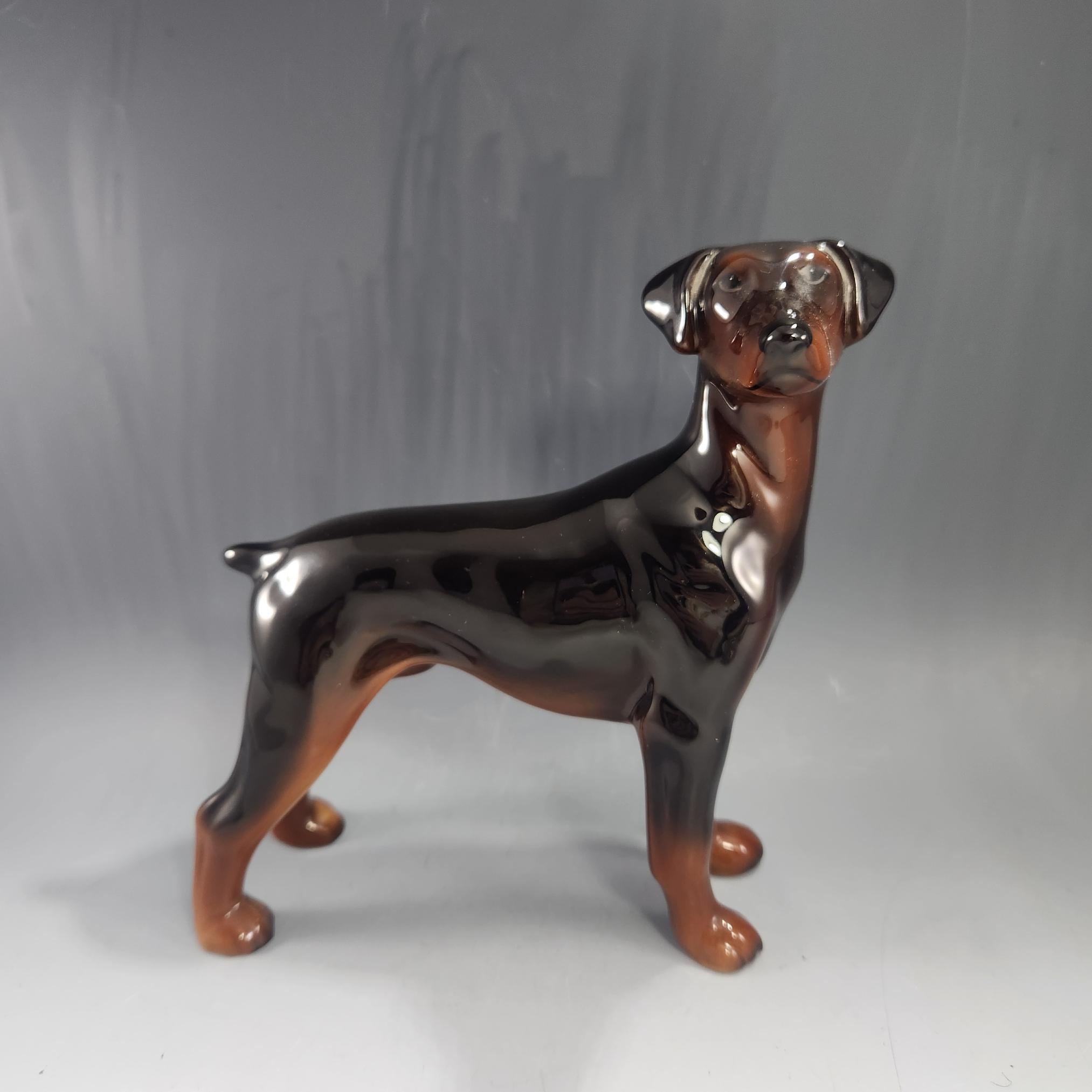 Doberman Pinscher Dog Figurine 7" Coopercraft Black & Tan w Uncropped ...