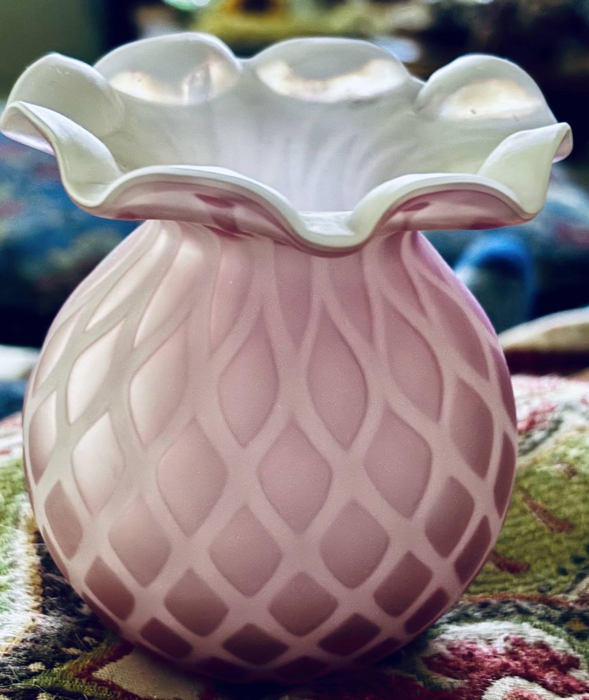 Pink Ruffled Vase