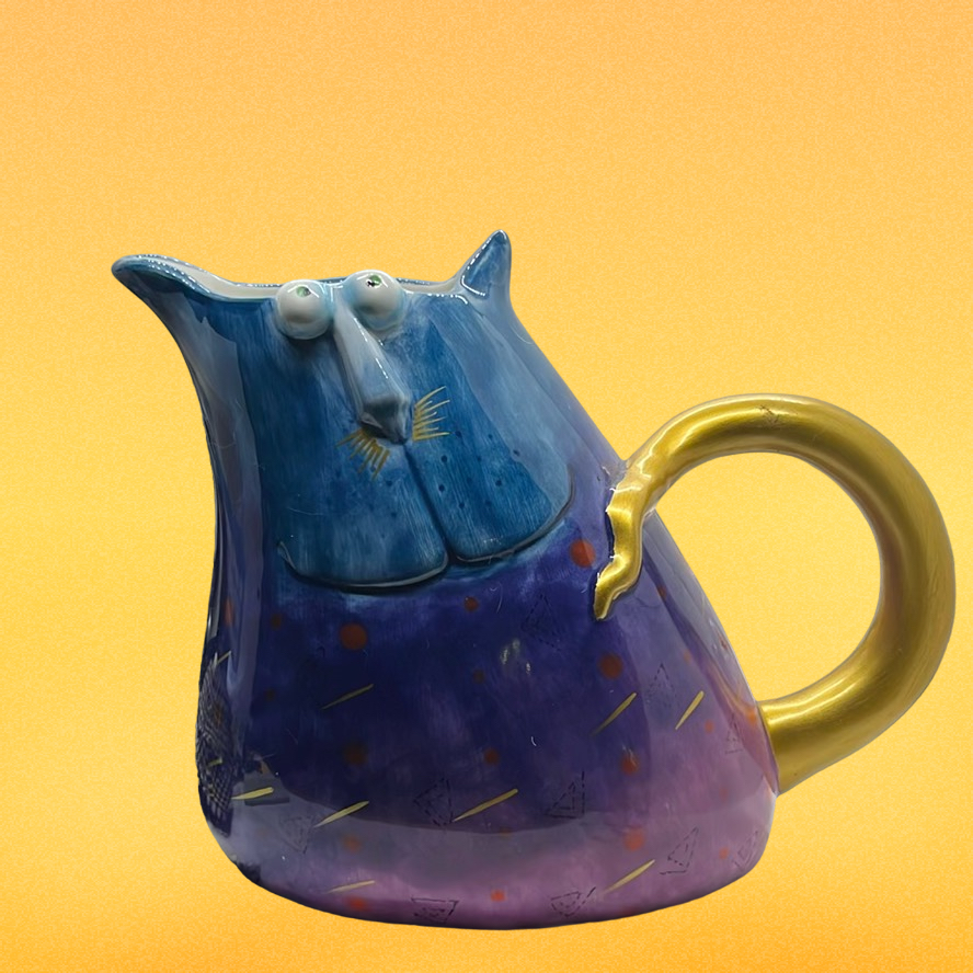 17. Joy Cats Studio Design works Large Hand Painted Pitcher 64 oz