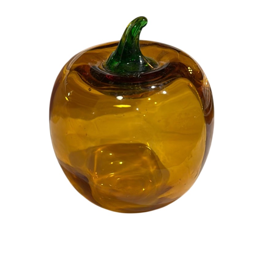 Vintage Blenko Glass Pumpkin Paperweight Handblown - 5”