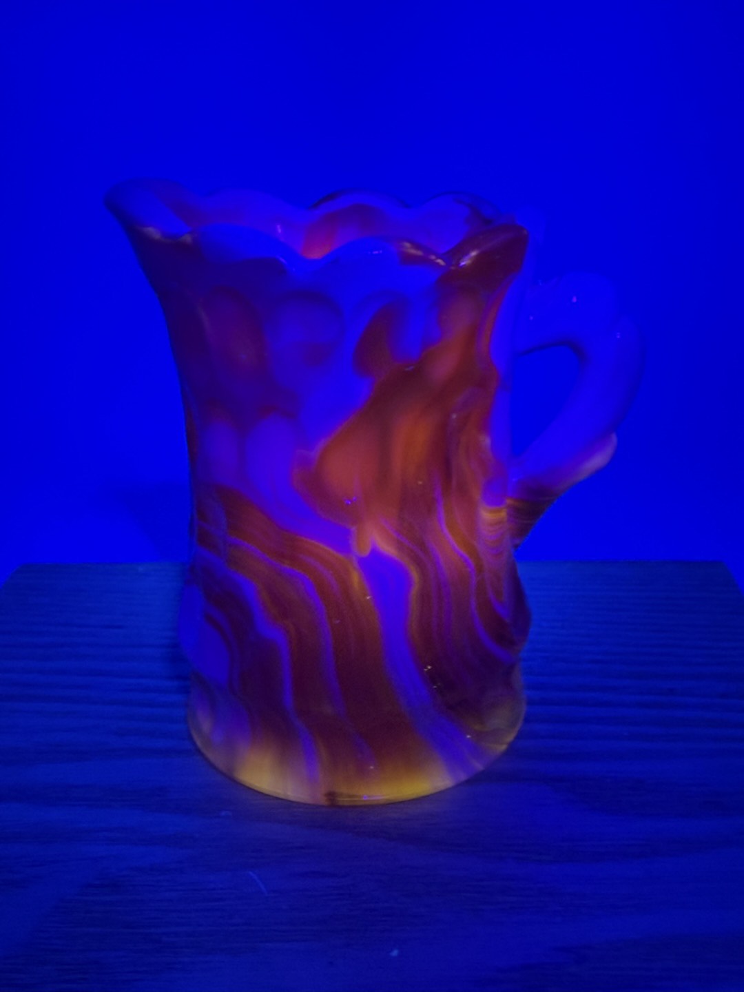 Kanawha Orange Slag Glass Pitcher Creamer