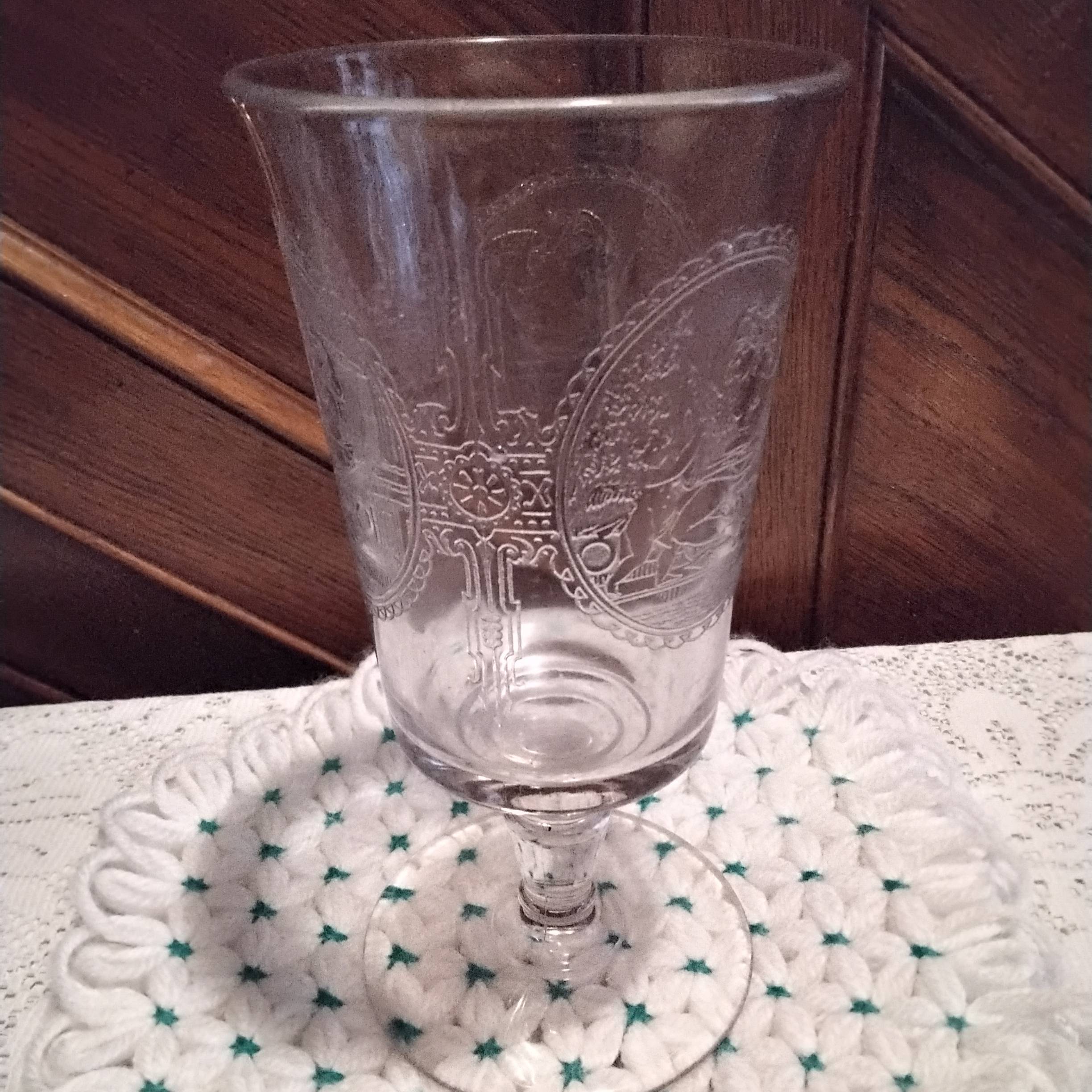 Vintage Victorian EAPG Crystallography Cupid Footed Goblet