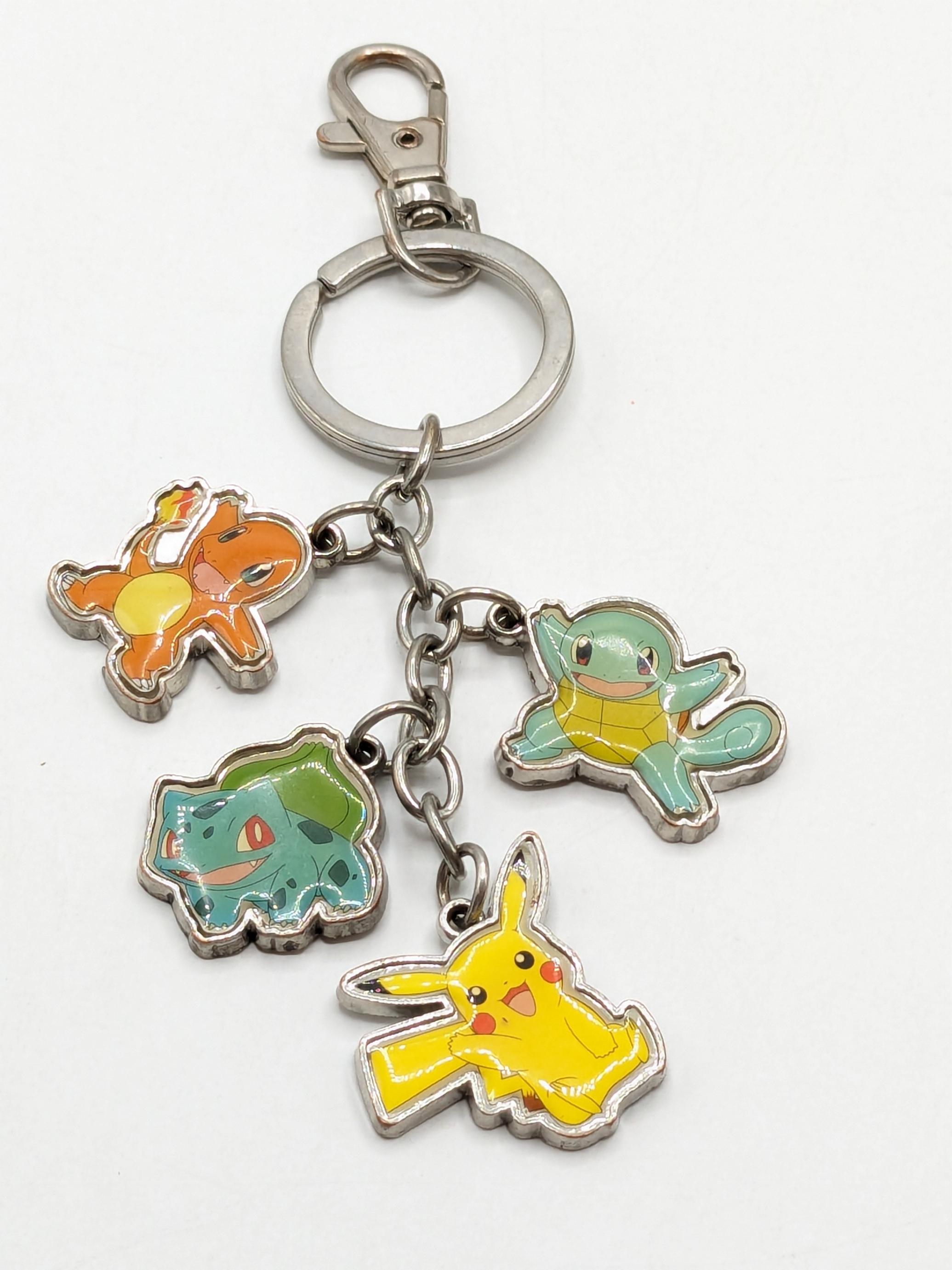 Pokemon Key Chain Bulbasaur Charmander Squirtle 2016 Silver Tone