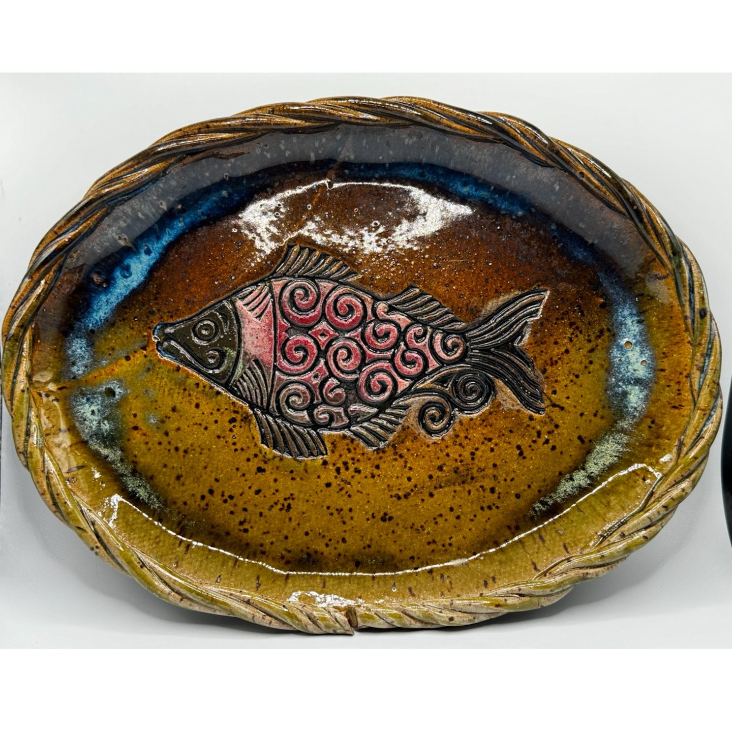 008 Signed Studio Pottery Fish Dish