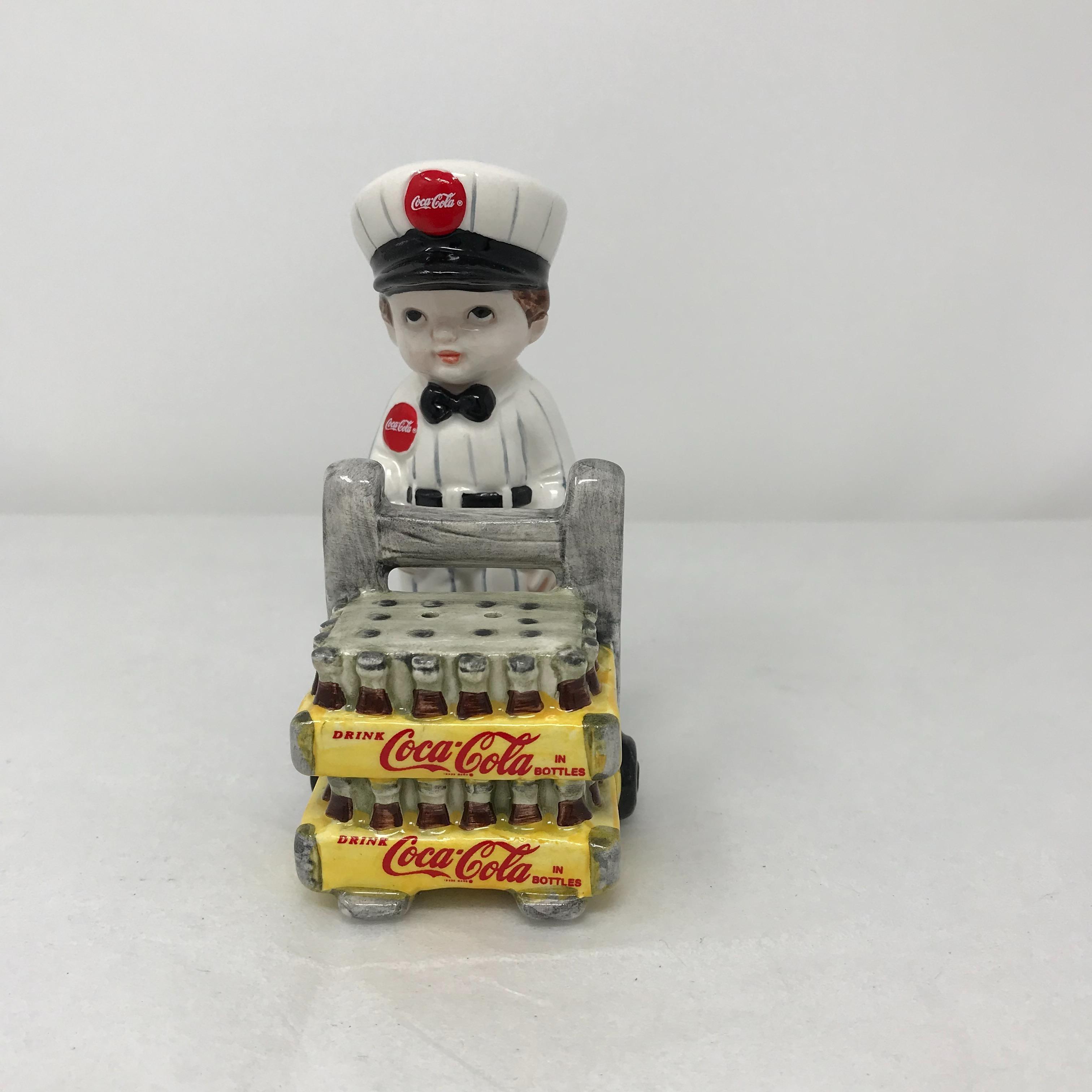 Coca Cola delivery man and cart salt and pepper shakers. 1995. Original ...