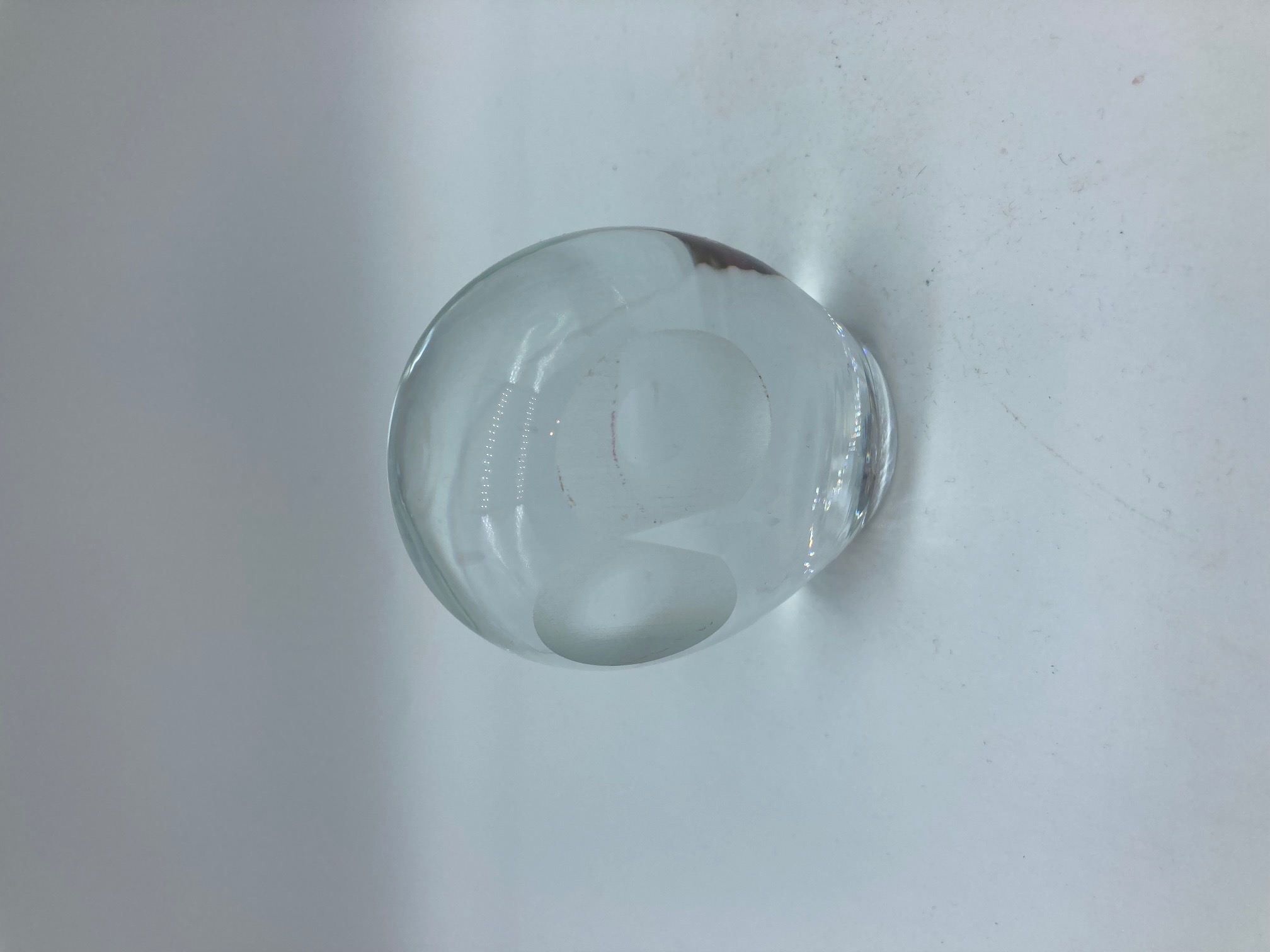Small Clear Glass Crystal Owl Paperweight