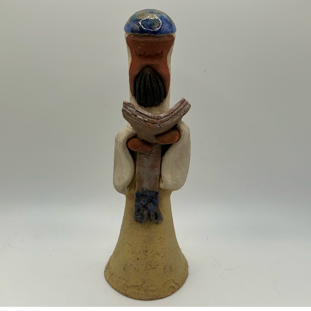 17- Artist Signed Pottery Religious Man Figurine Statue