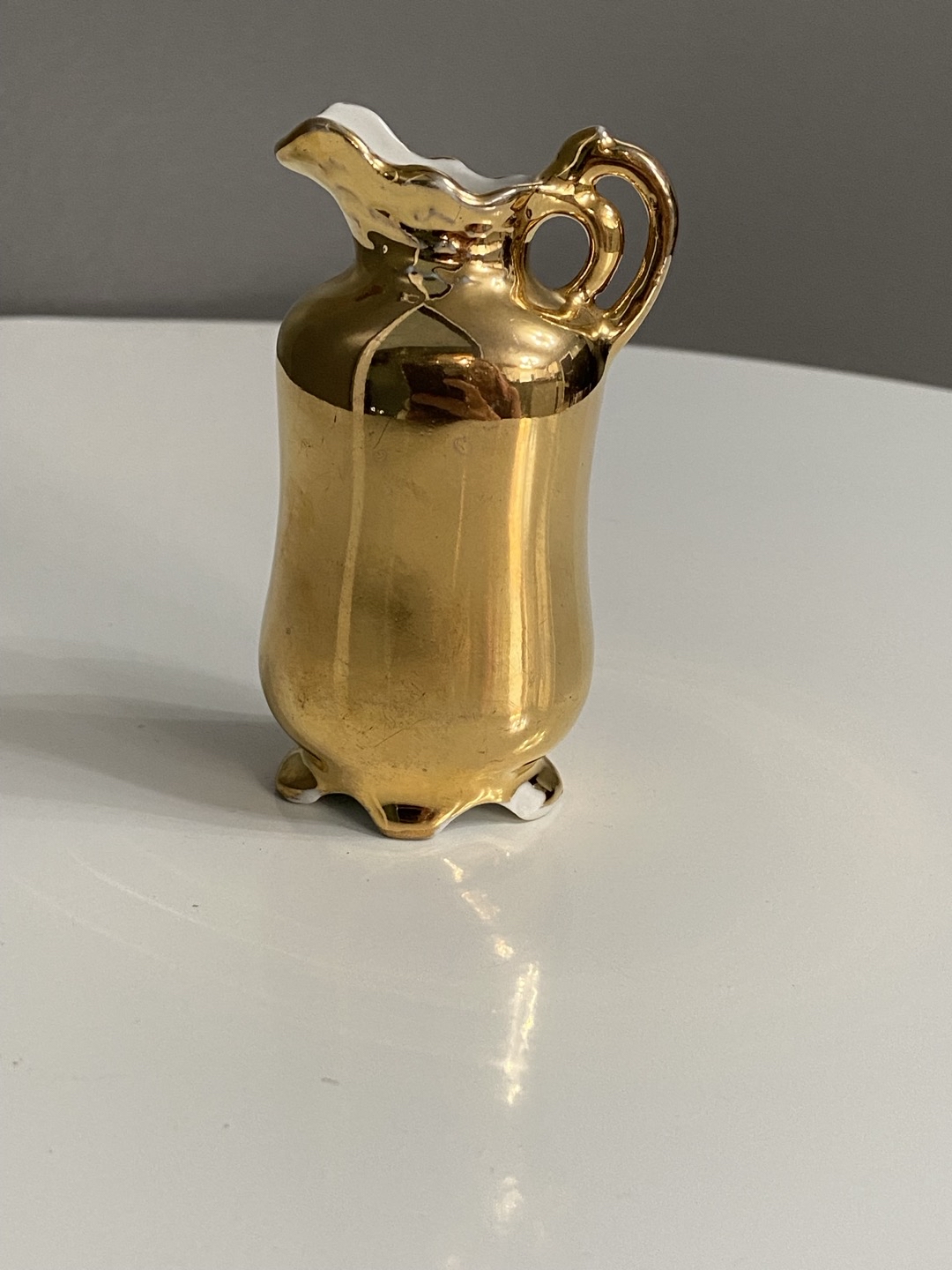 VTG-Miniature Gold Vase Made In Czechoslovakia With Double Handle ...