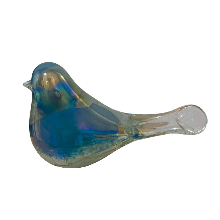 Iridescent Glass Bird Paperweight