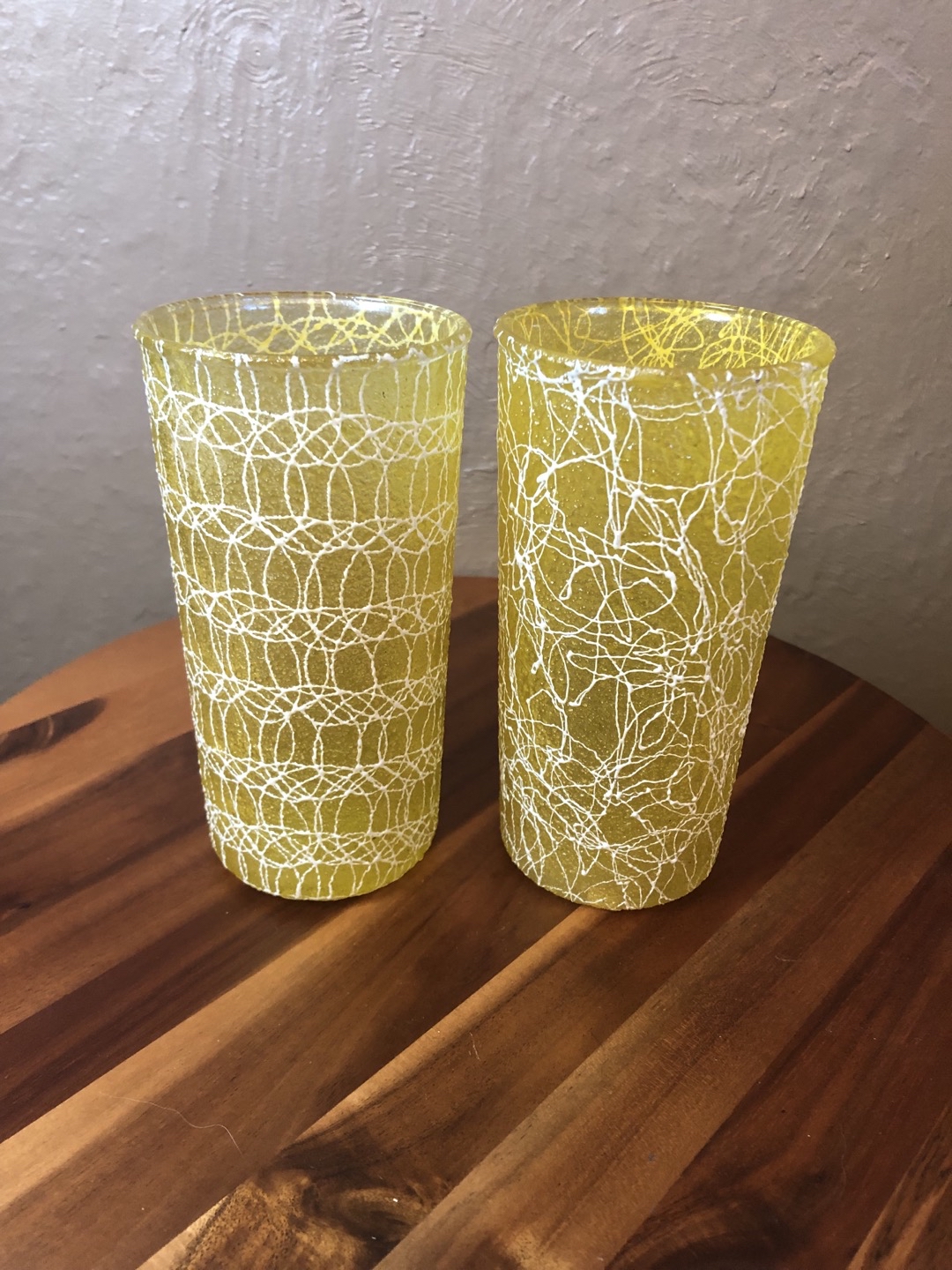 Spaghetti Glass Yellow Glasses