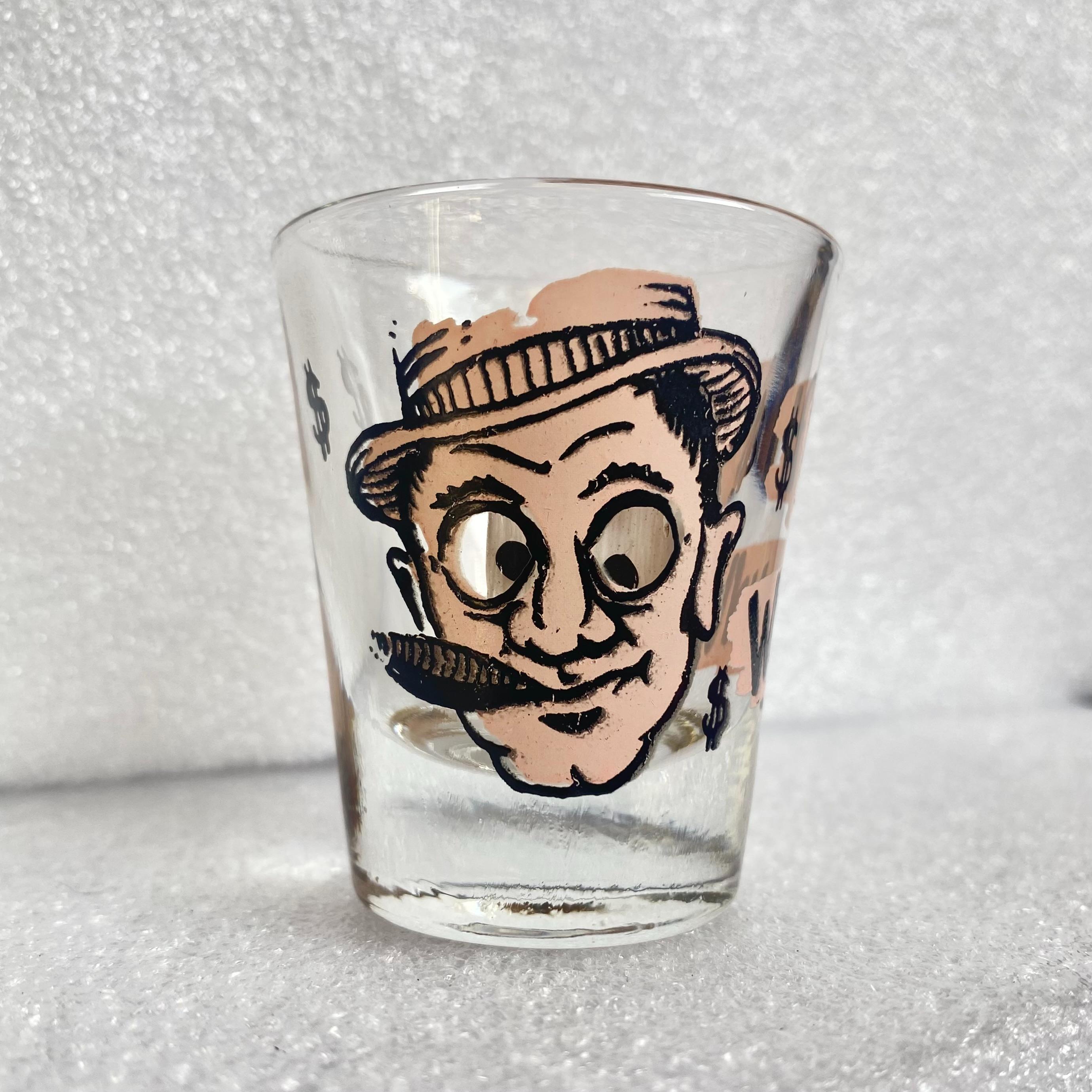 Vintage Googly Eyed Shot Glass If You're So Darn Smart Why Ain't You Rich