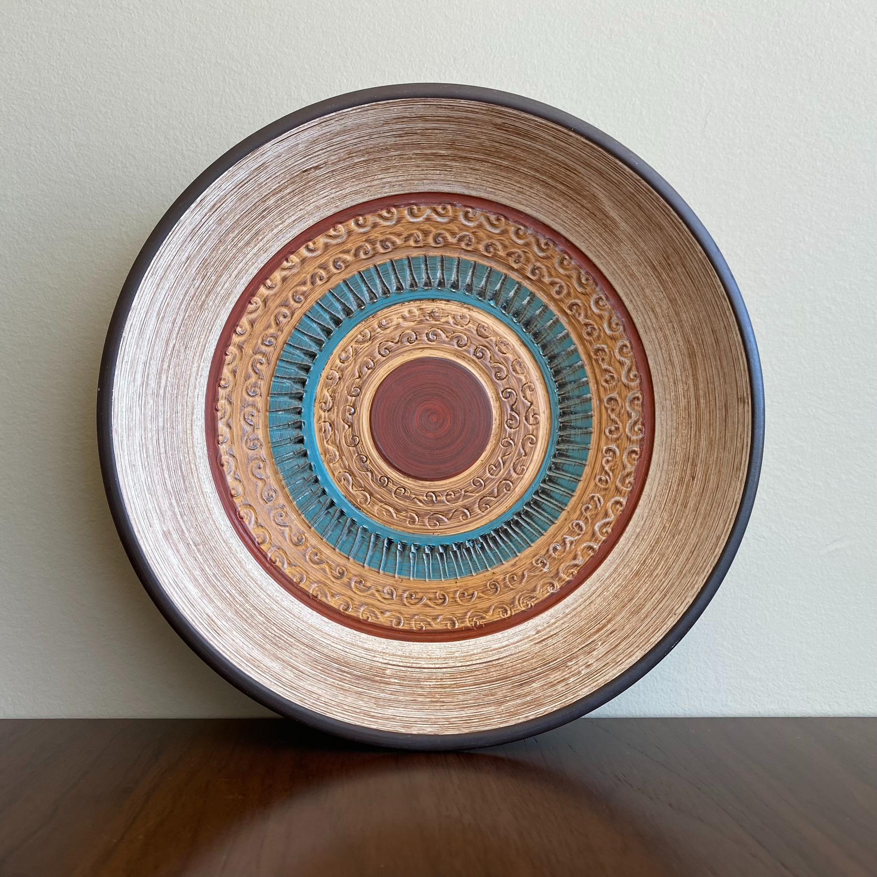 Dumler and Breiden Sgraffito Incised Charger Plate West Germany Pottery WGP