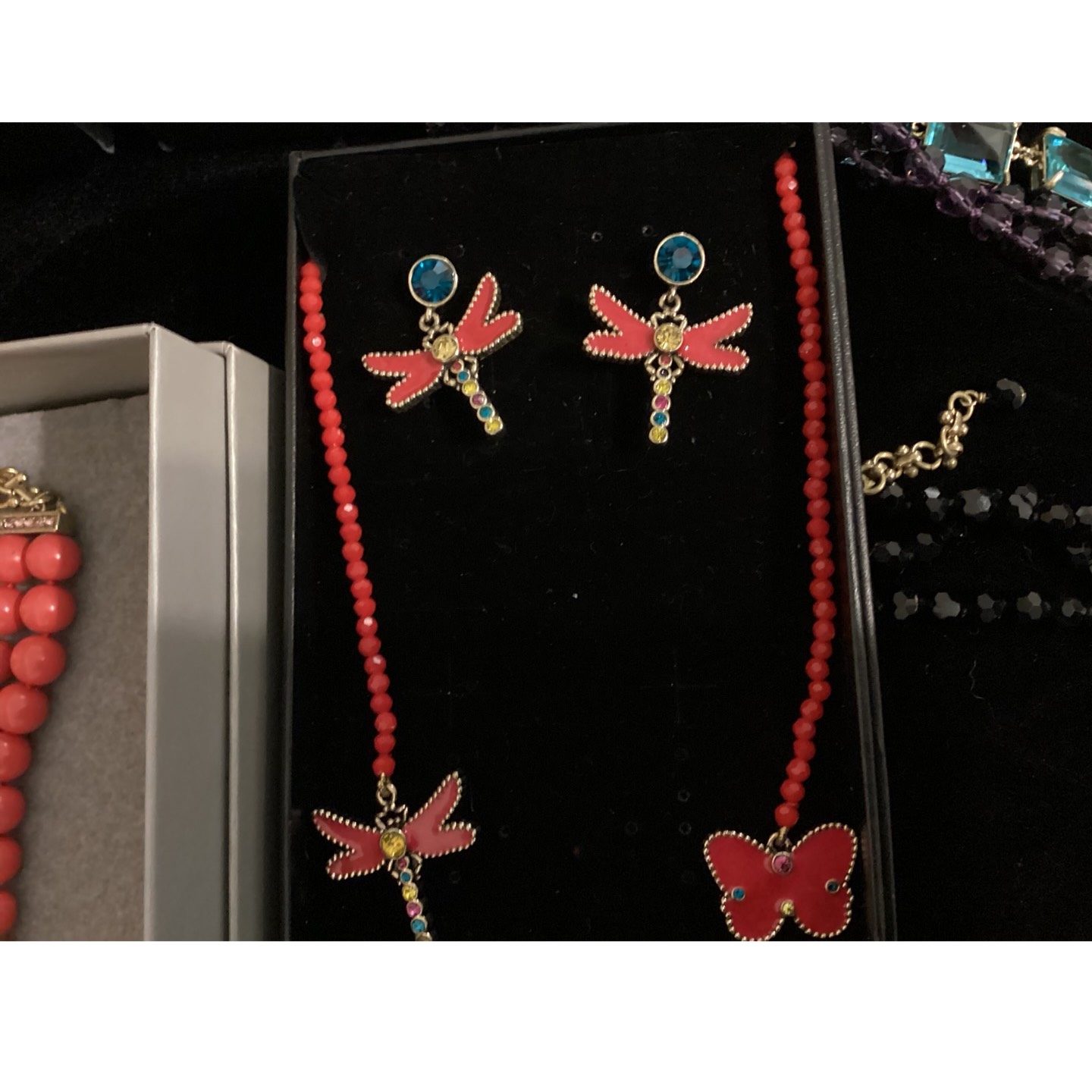 #3 HEIDI DAUS RED ENAMEL & MULTI COLOR Australian CRYSTAL DRAGONFLY 2 ...