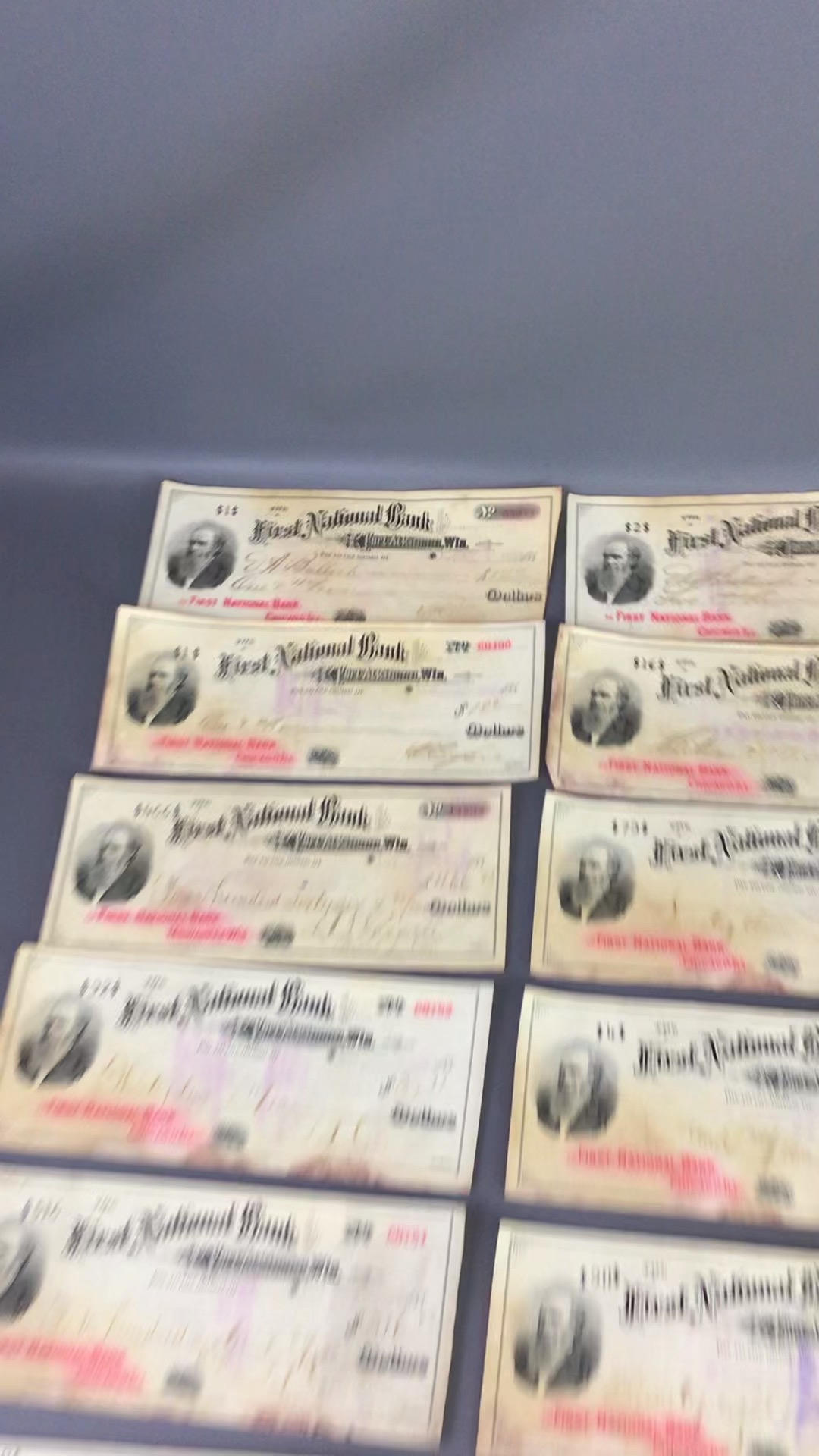 The First National Bank 1887-1889 Bulk Lot Of 28 Checks Fort Atkinson ...