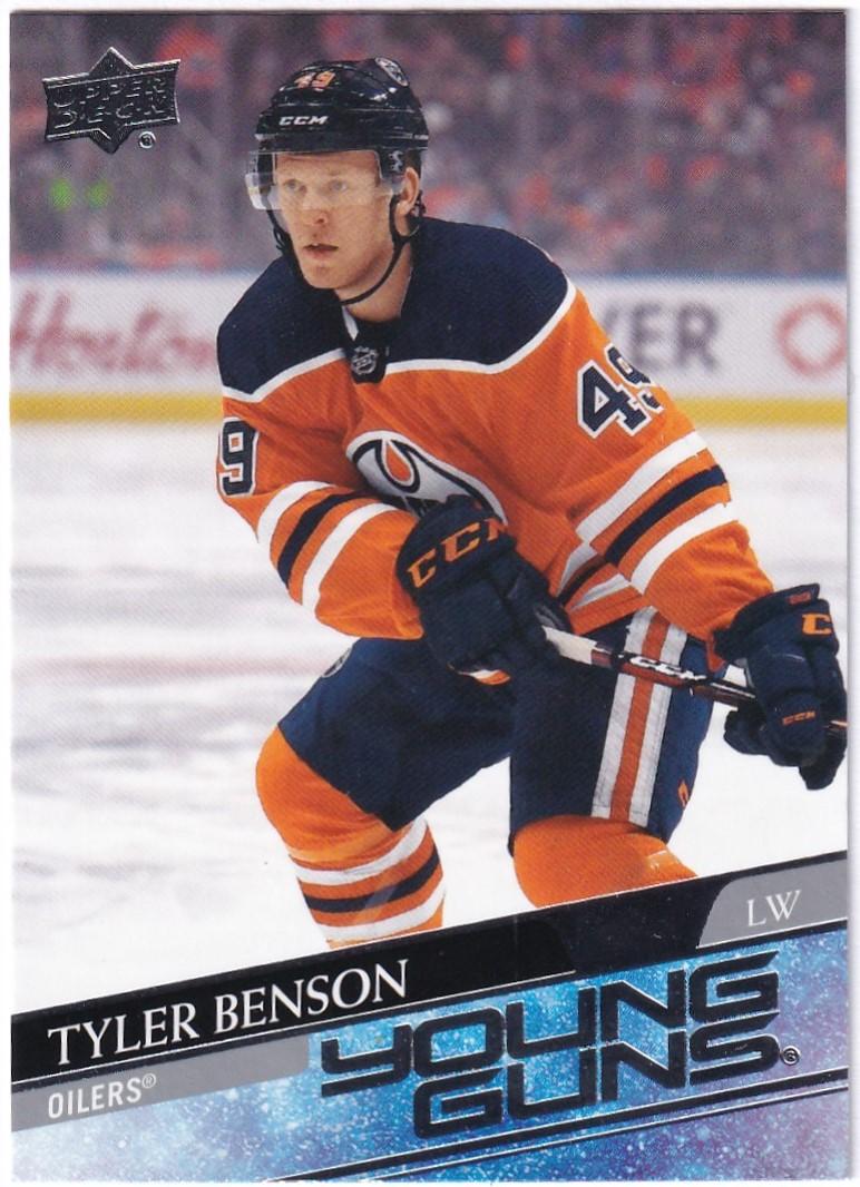 2020-21 Upper Deck #218 Tyler Benson YG RC Edmonton Oilers Hockey Card