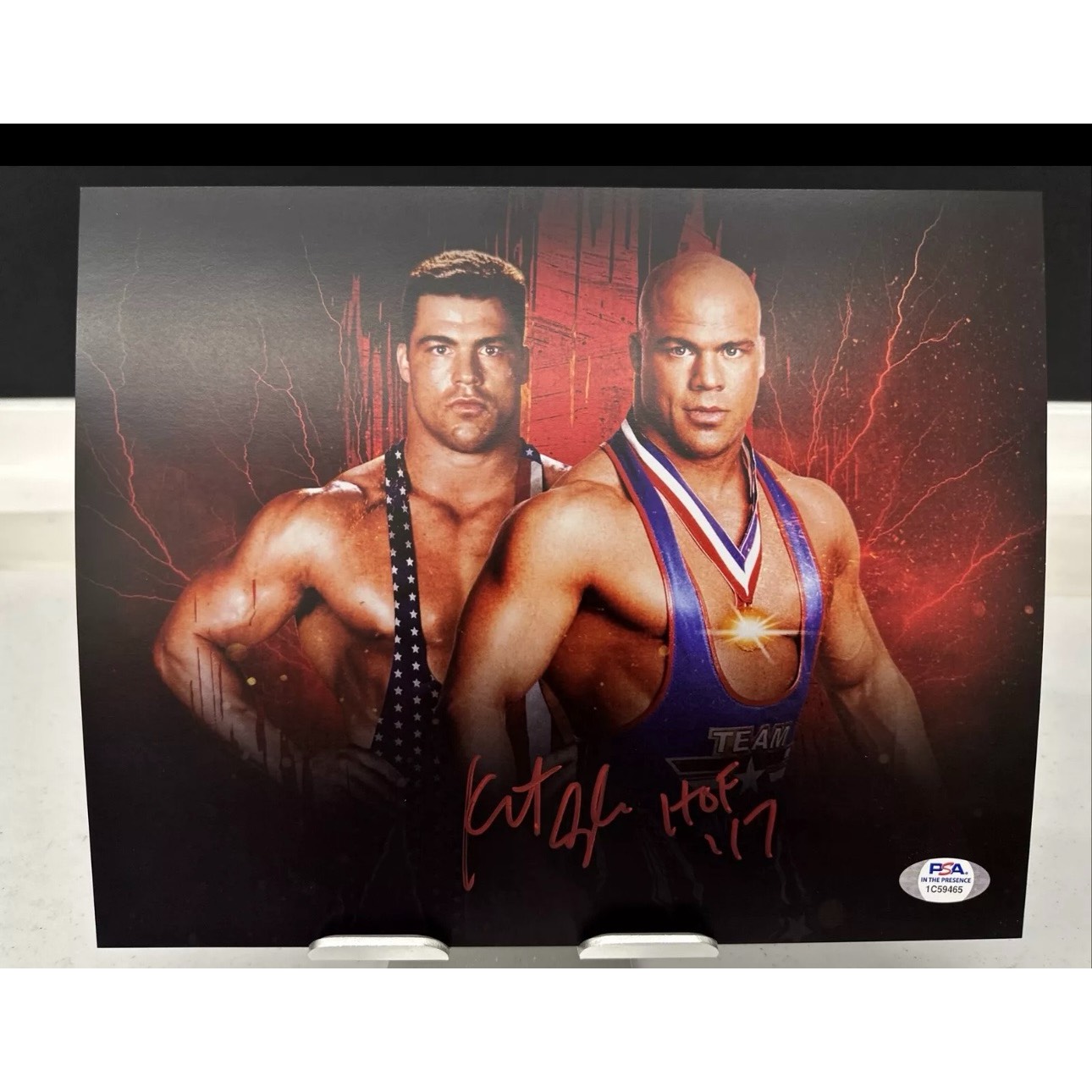 Kurt Angle Signed 8x10 Photo PSA COA WWE Wrestling Autograph