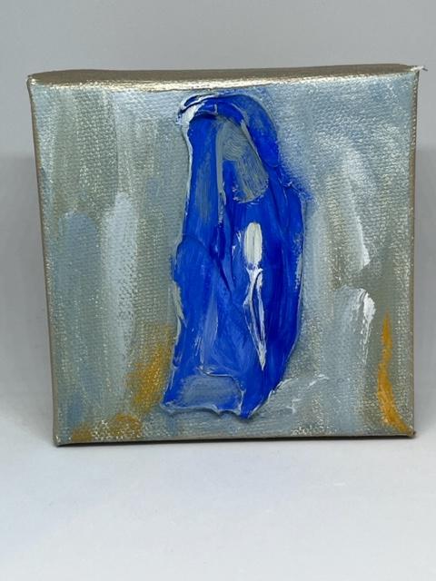 Mini Abstract Mary Painting. Impasto Painting of Mary. Textured Acrylic ...