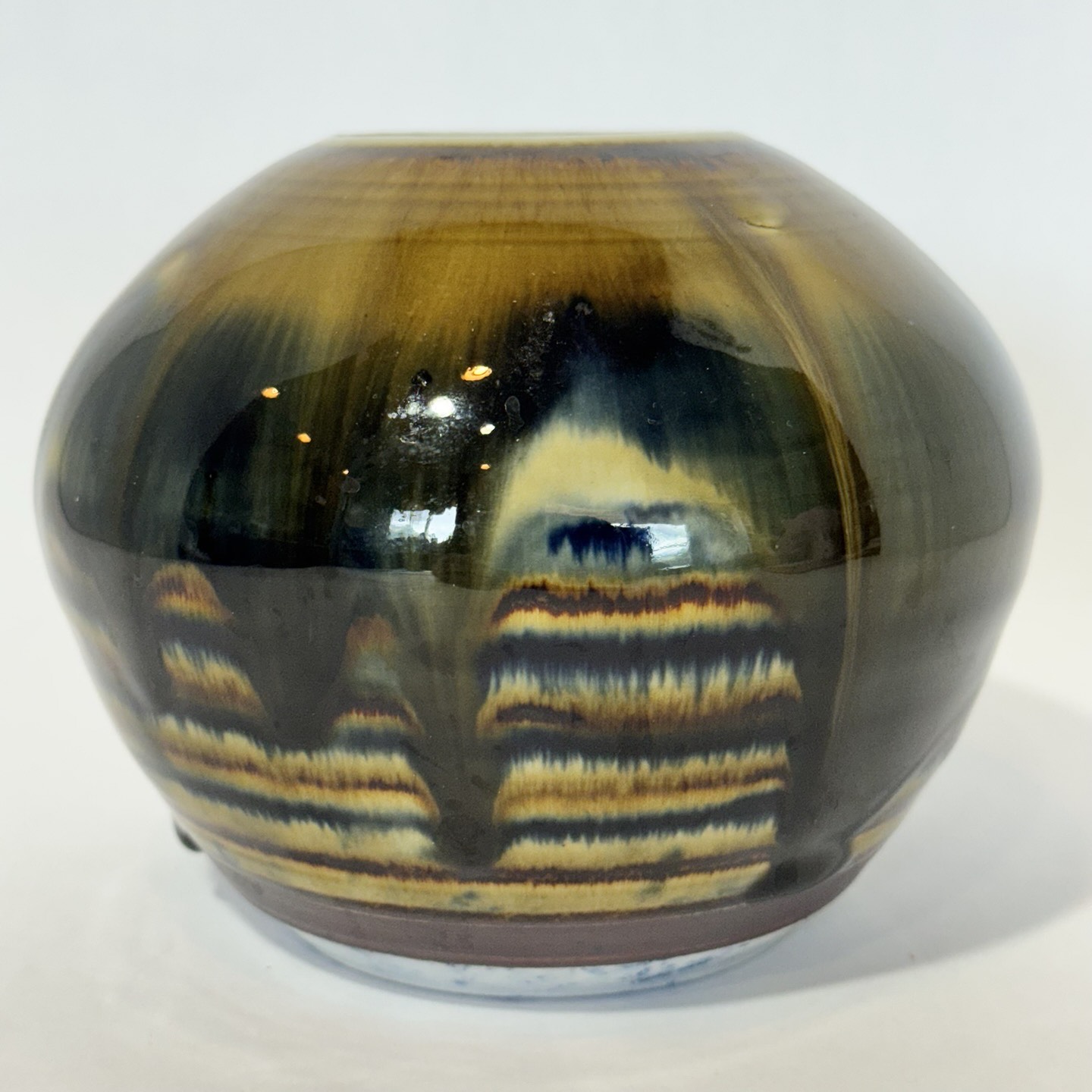 Art Studio Pottery Earth Tones Drip Glaze 4.75” St Helen’s Ash