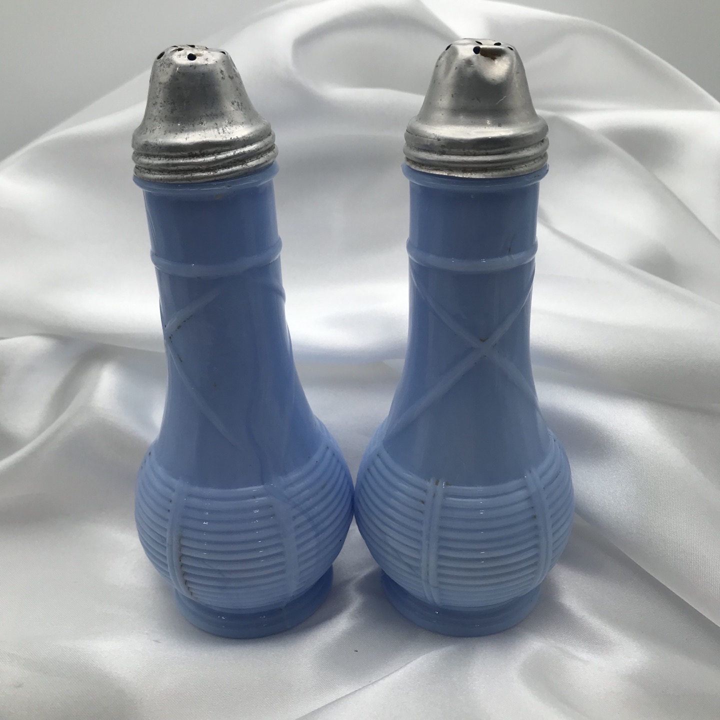 Blue Slag Salt & Pepper Shakers