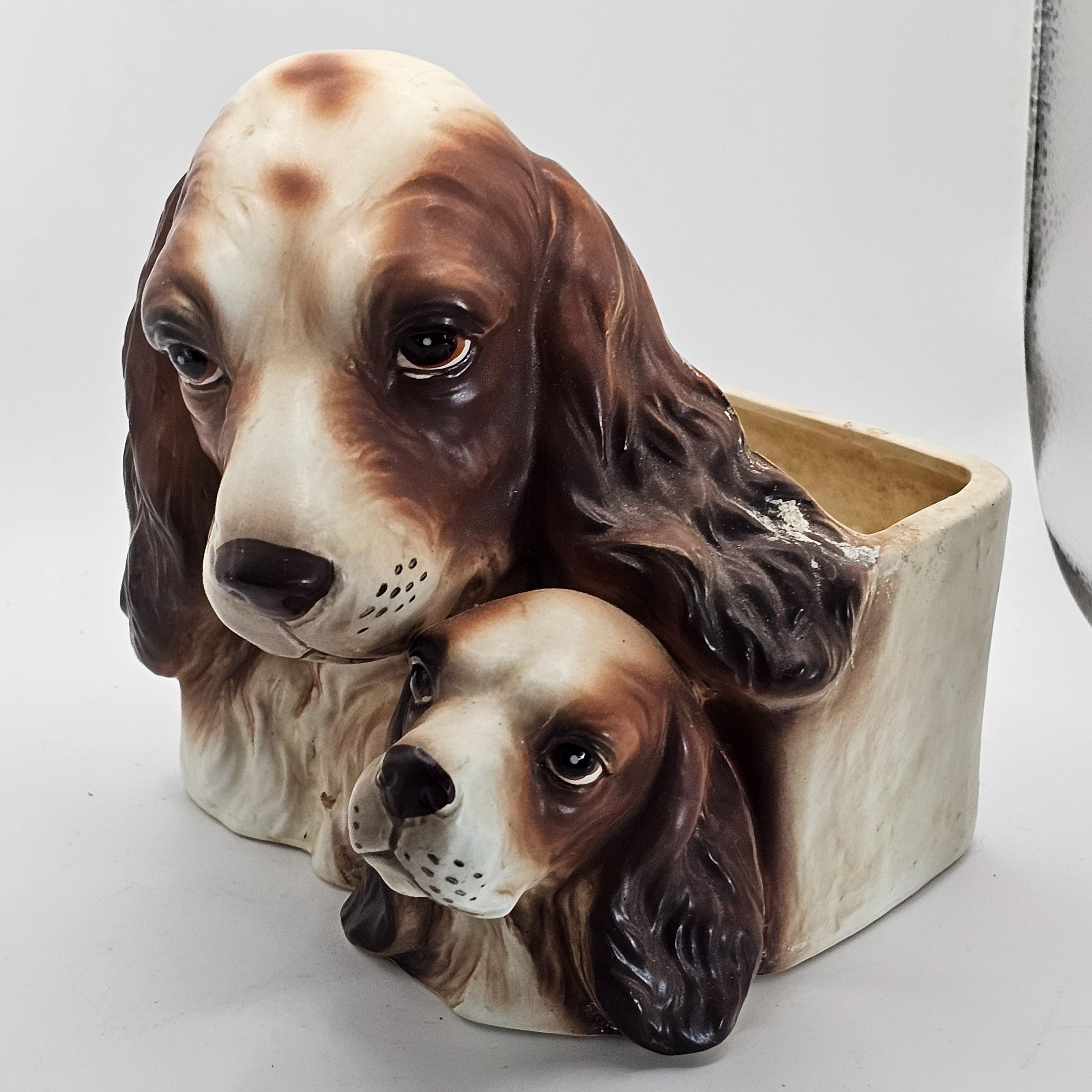 Vintage Spaniel Dog Planter Napcoware 8953