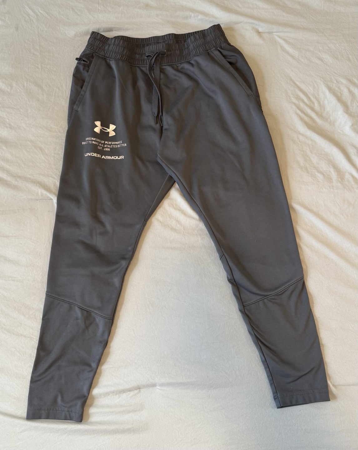 Under Armour Men's Fleece Storm Pants Loose Fit Cold Gear Grey Jogger SZ L