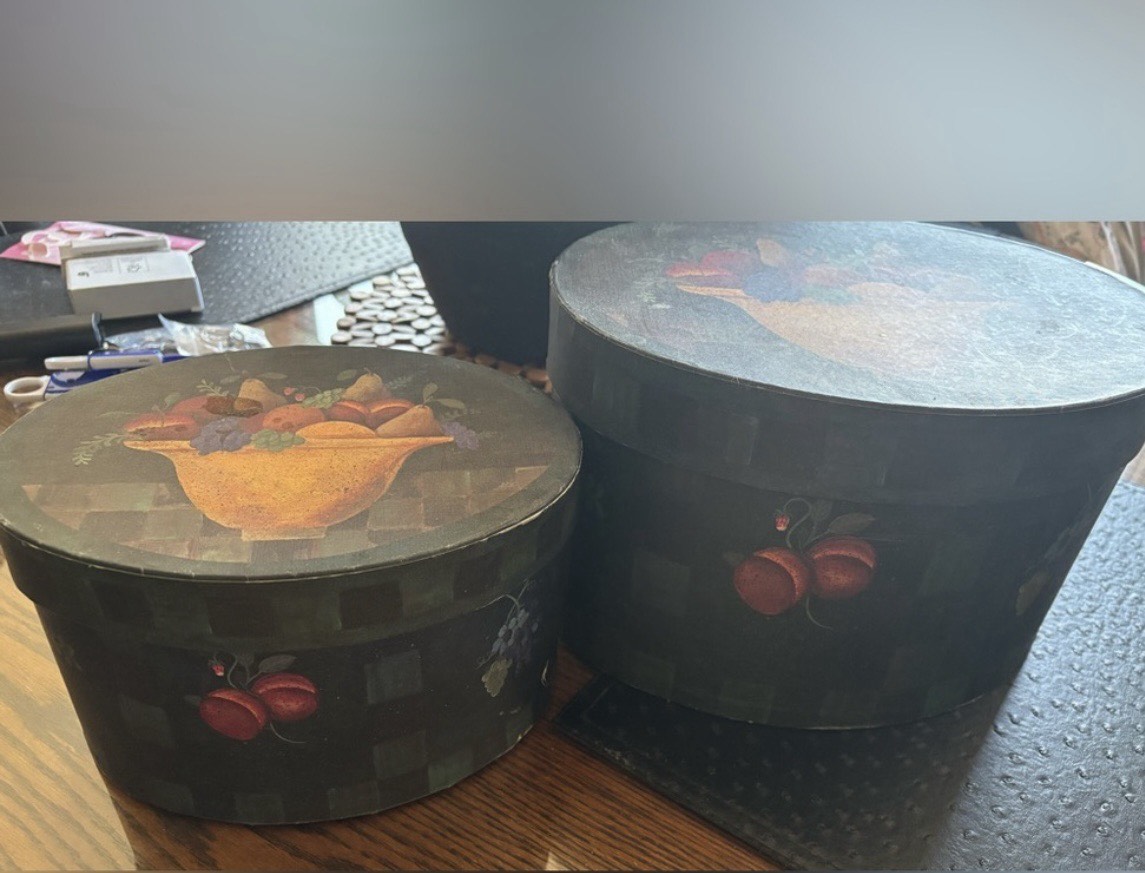 BOB’S BOXES 2 OVAL NESTING BOXES PRIMITIVE FRUITFUL BOUNTY LANG CARD ...
