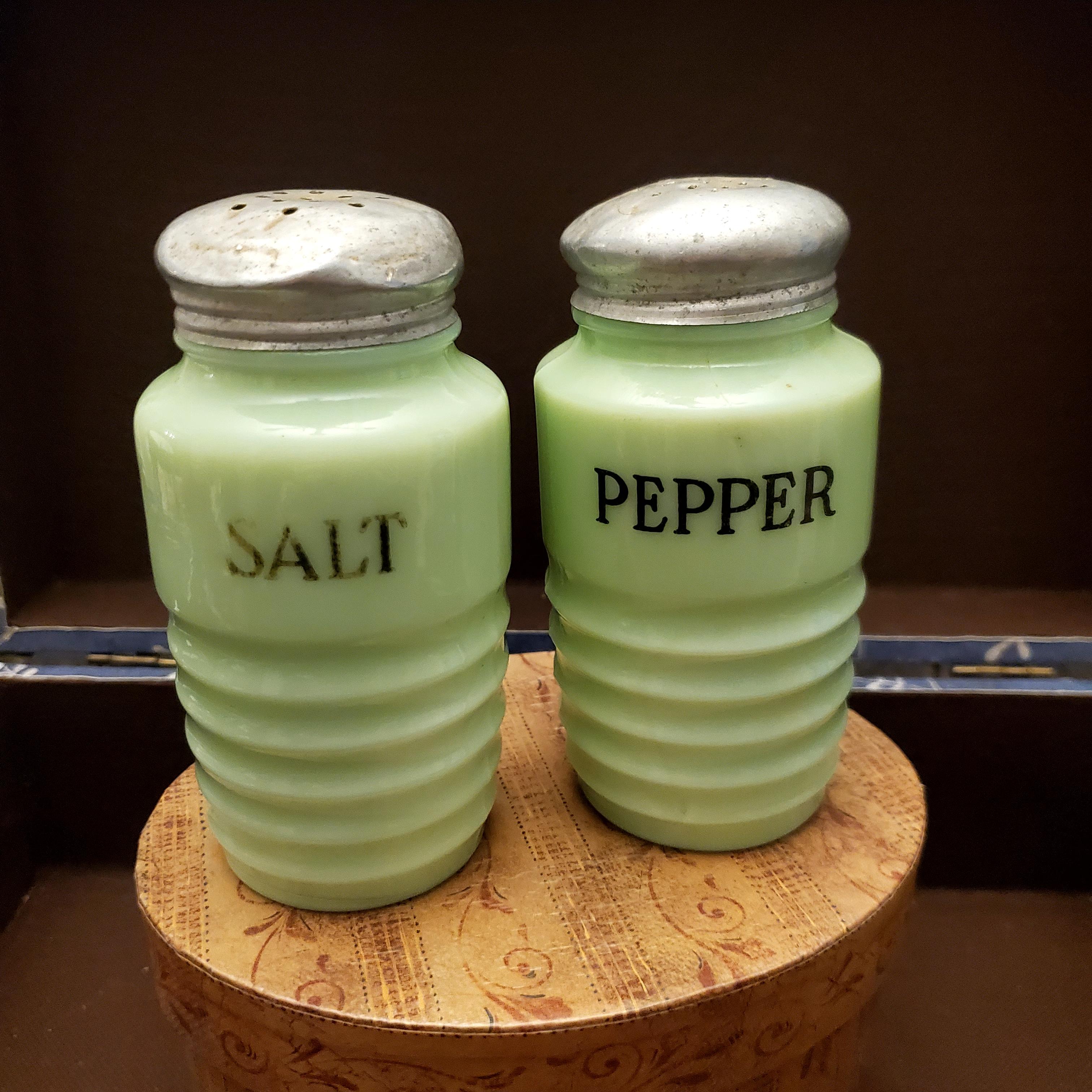 Vintage Jadeite Salt And Pepper Shakers