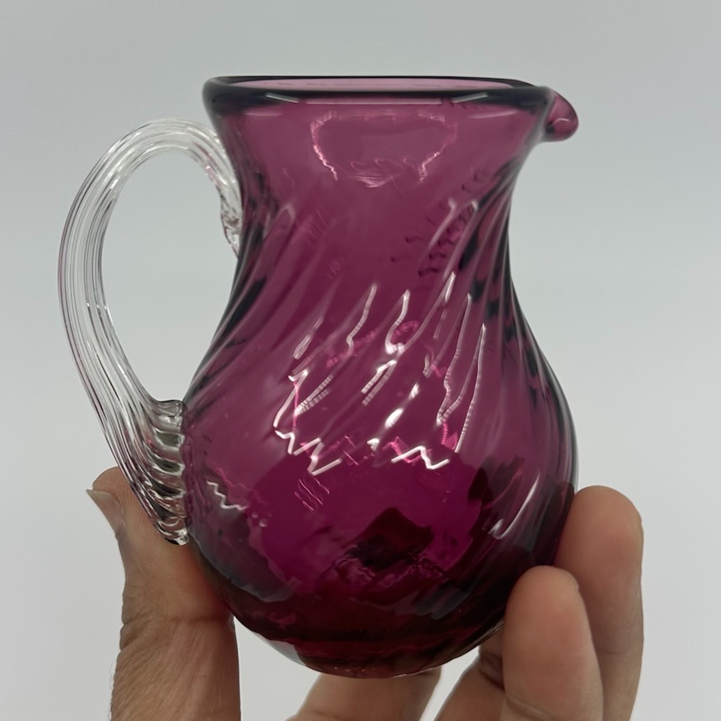 Vintage Small Pilgrim Glass Cranberry Pitcher
