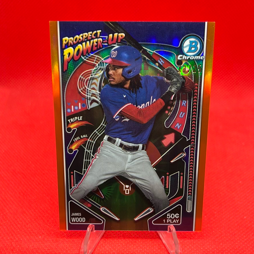 James Wood 2024 Bowman Prospect Power Up Orange /25 Washington Nationals